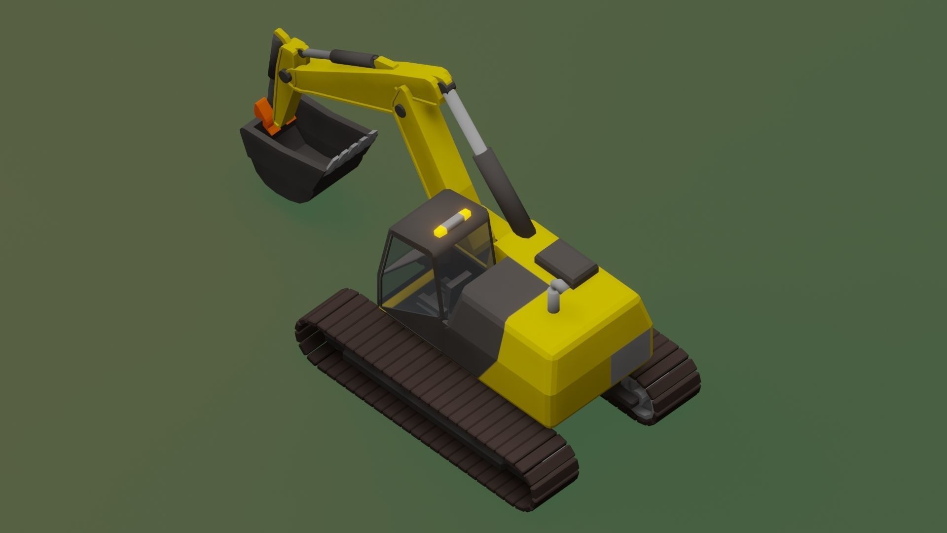 3D model Simple cartoon diesel excavator VR / AR / low-poly | CGTrader