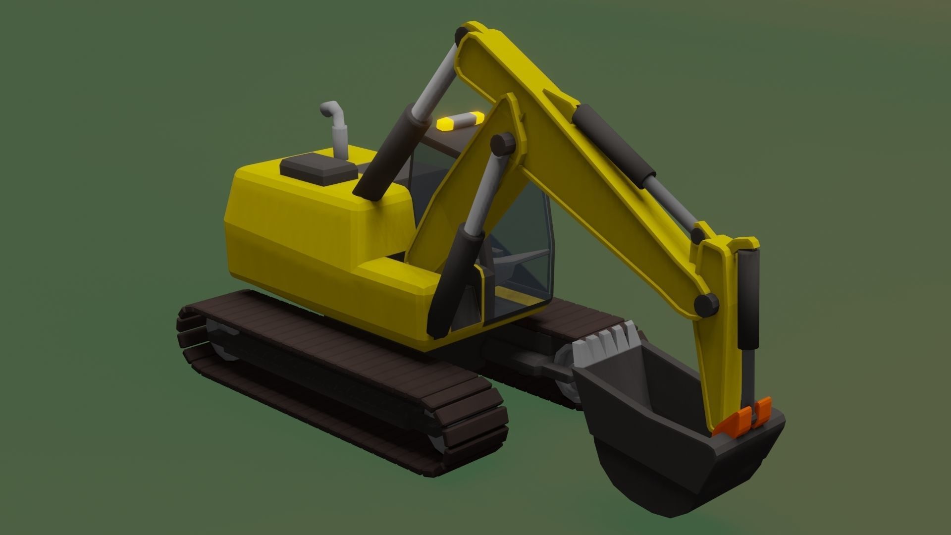3D model Simple cartoon diesel excavator VR / AR / low-poly | CGTrader
