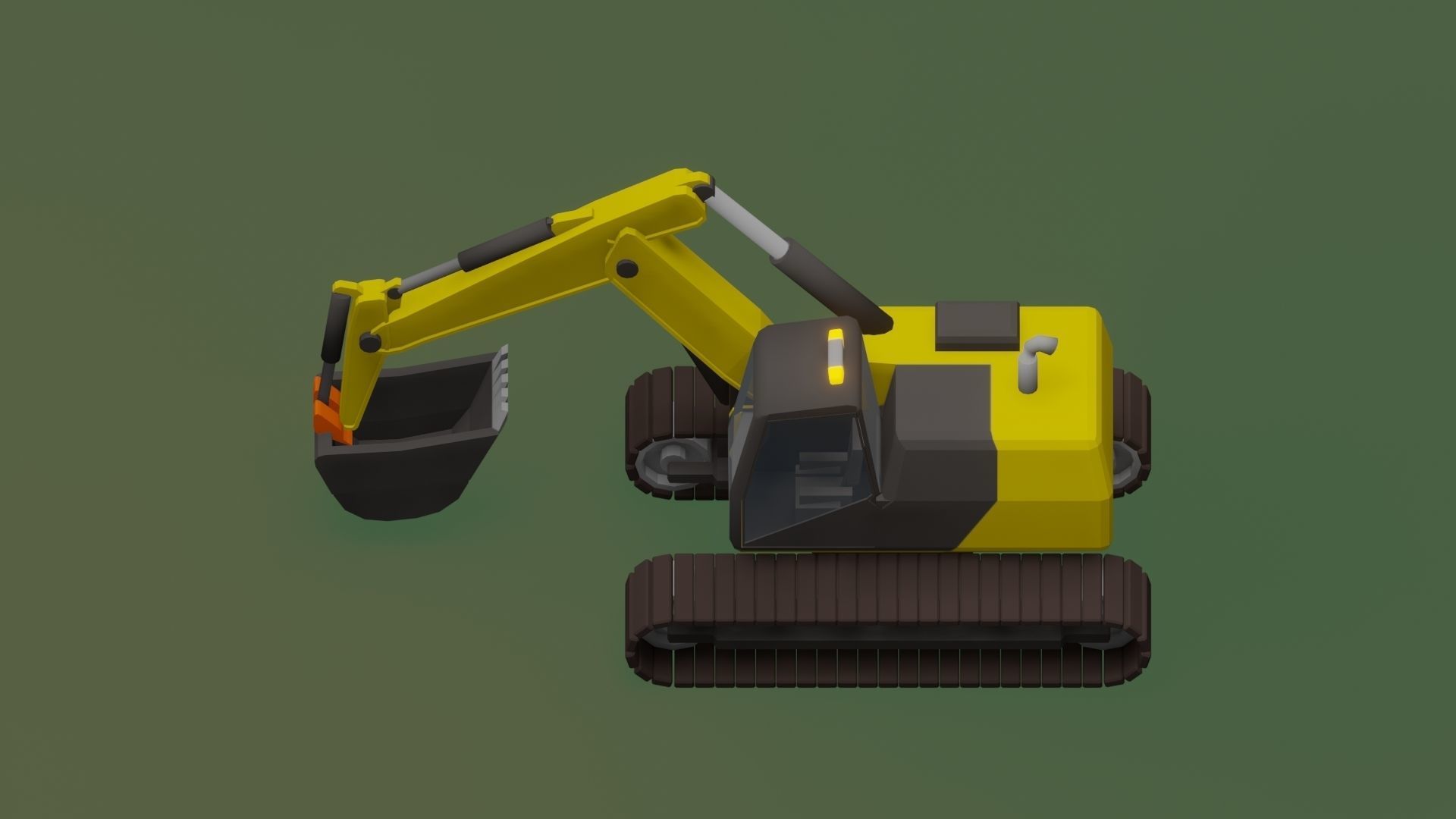 3D model Simple cartoon diesel excavator VR / AR / low-poly | CGTrader