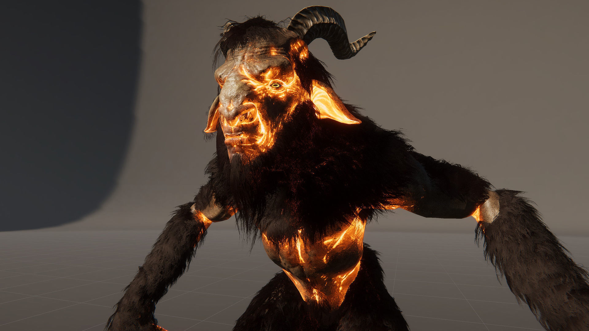 3D model Satyr creature with long hair and claws VR / AR / low-poly ...