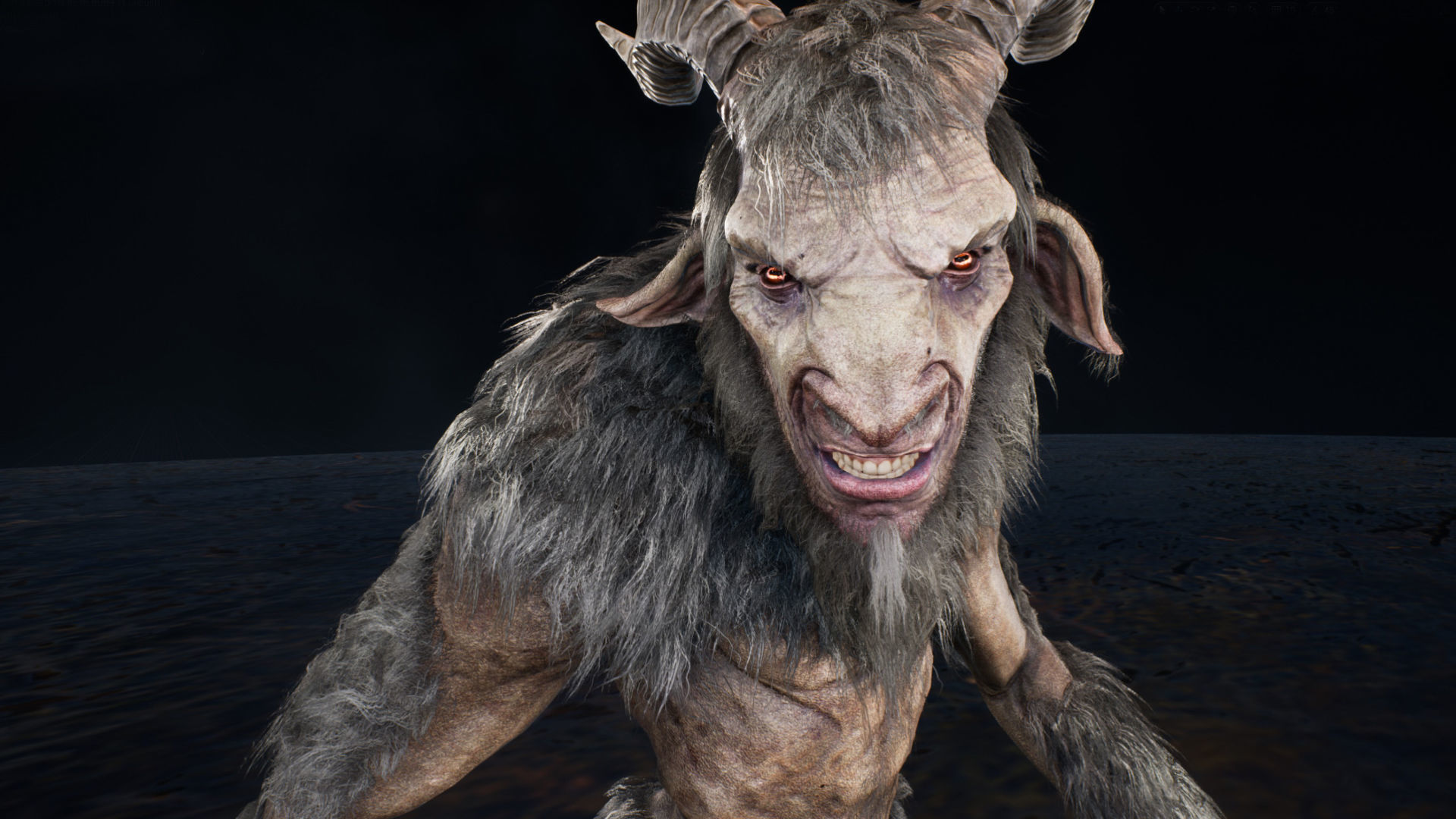 3D model Satyr creature with long hair and claws VR / AR / low-poly ...