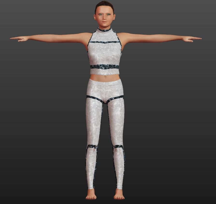 Female character 3D model rigged | CGTrader