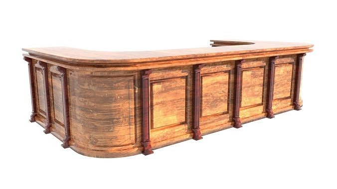 Wooden Counter 3D model | CGTrader