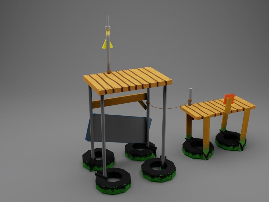 3D model Water floating platforms VR / AR / low-poly | CGTrader