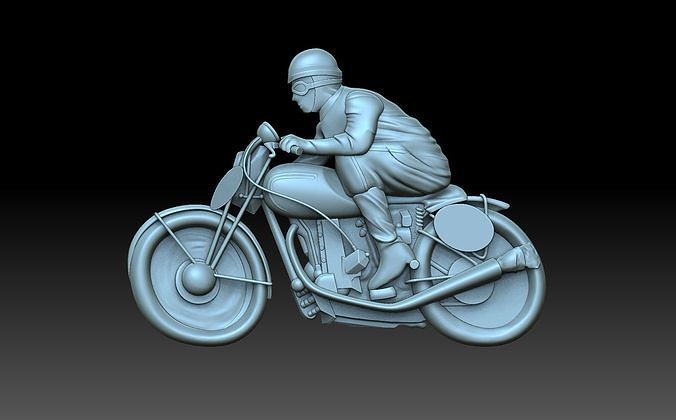 Motorcyclist person riding motorcycle 3D model 3D printable | CGTrader