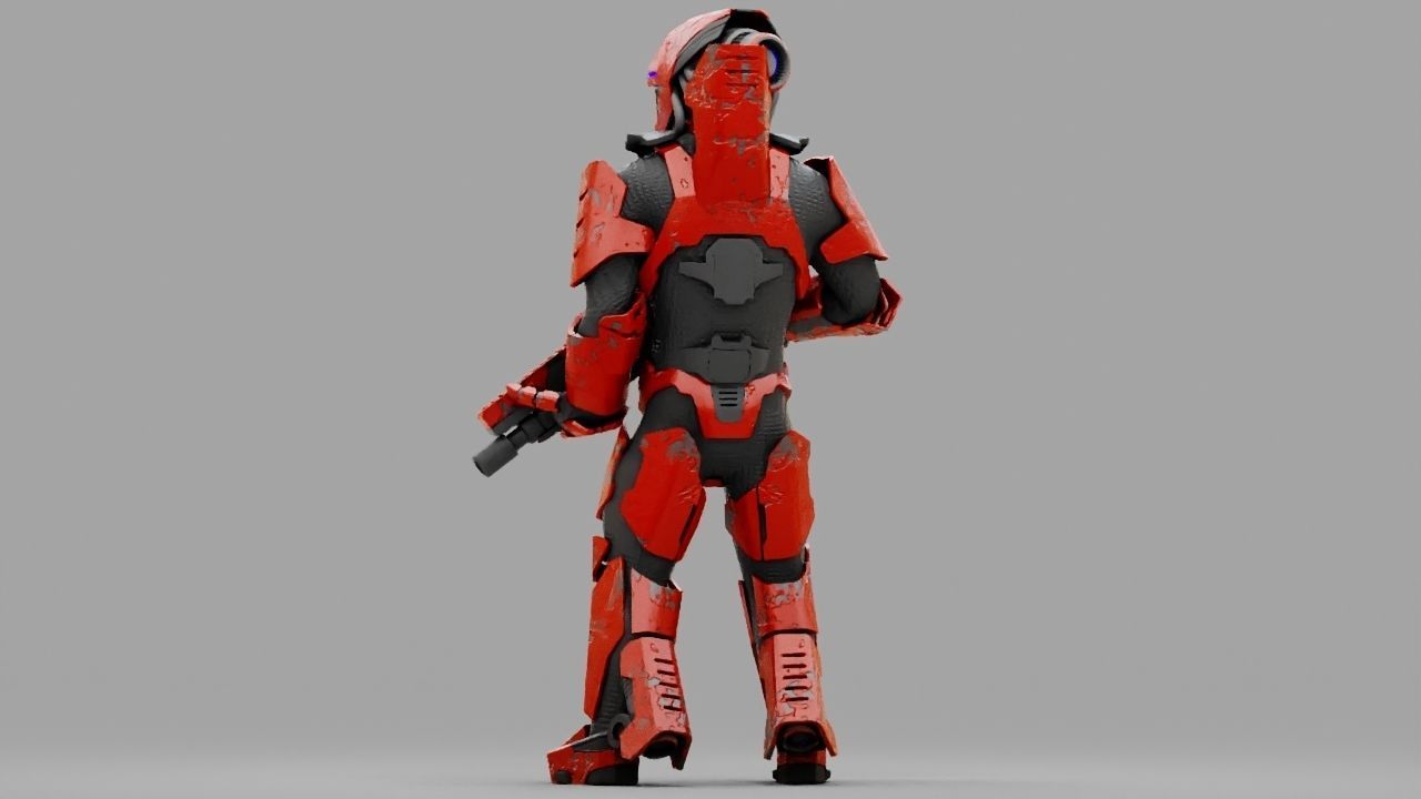 Cyborg Soldier rigged character 3D model rigged | CGTrader