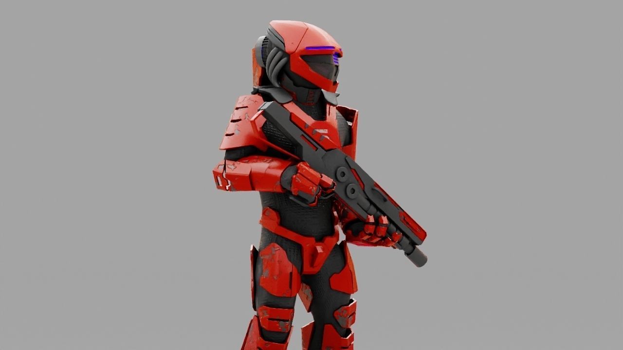 Cyborg Soldier rigged character 3D model rigged | CGTrader
