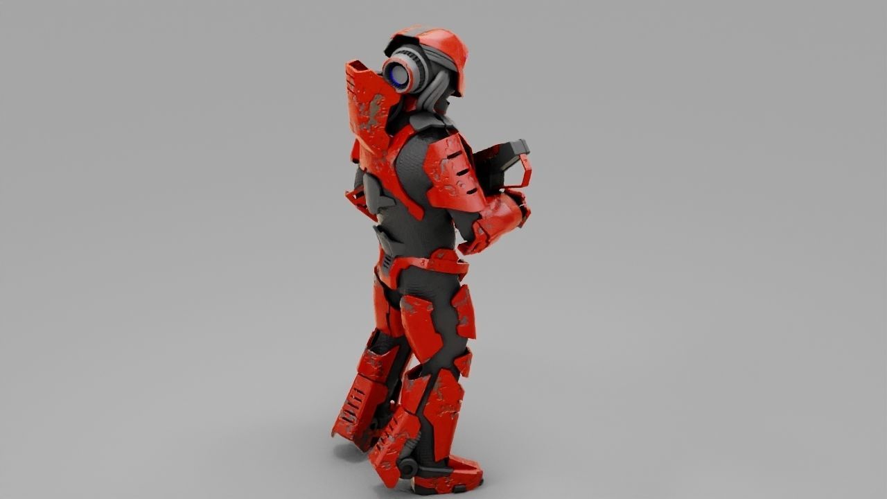 Cyborg Soldier rigged character 3D model rigged | CGTrader