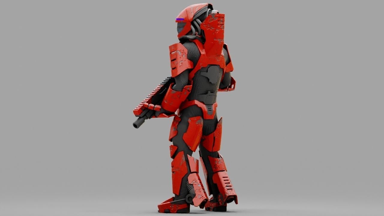 Cyborg Soldier rigged character 3D model rigged | CGTrader