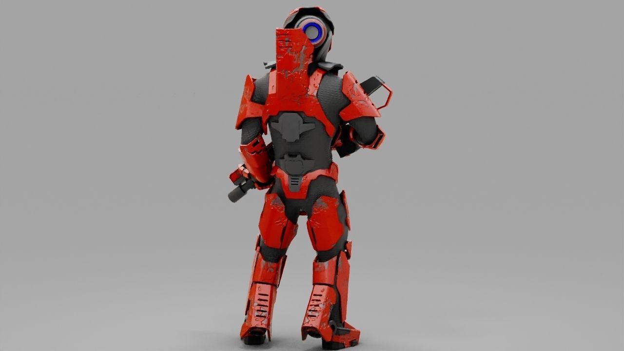 Cyborg Soldier rigged character 3D model rigged | CGTrader