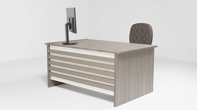 Office Table with Monitor and Chair With All Material Included 3D model ...