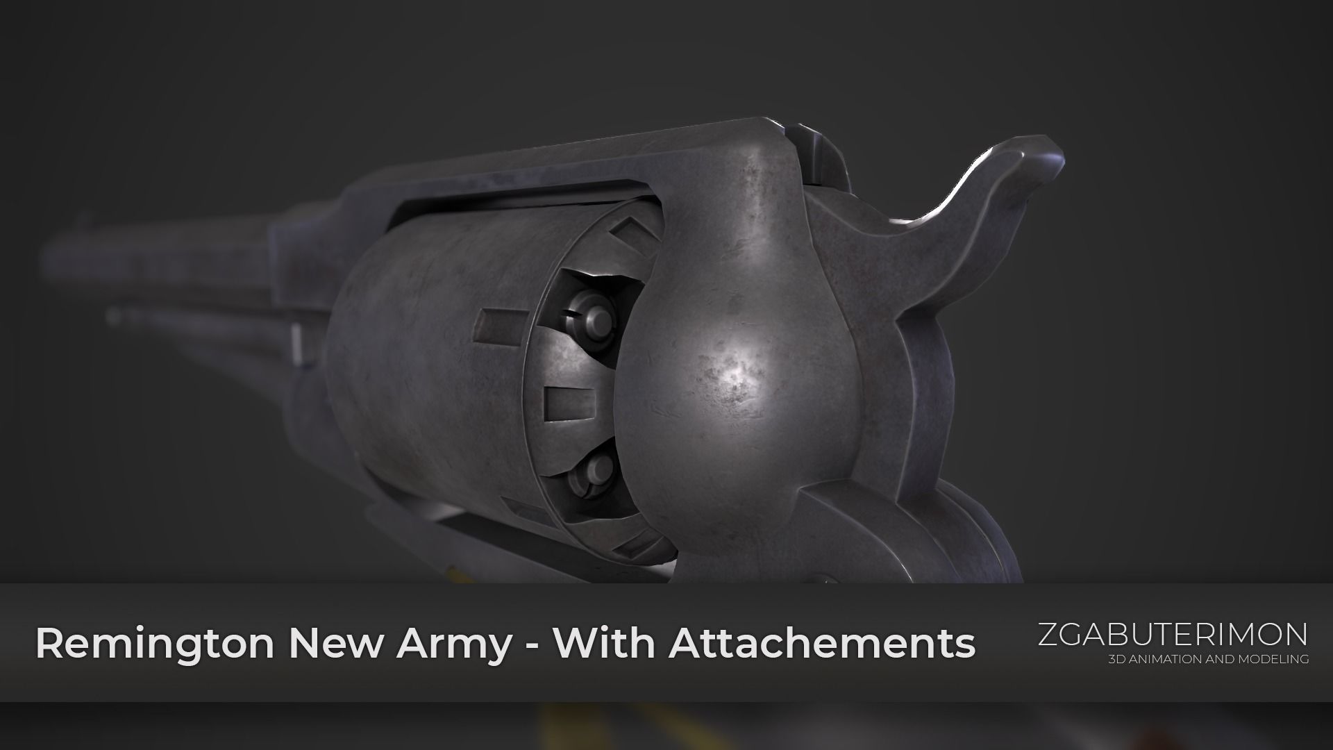 3D model Remington New Army Revolver - With Modifications VR / AR / low ...