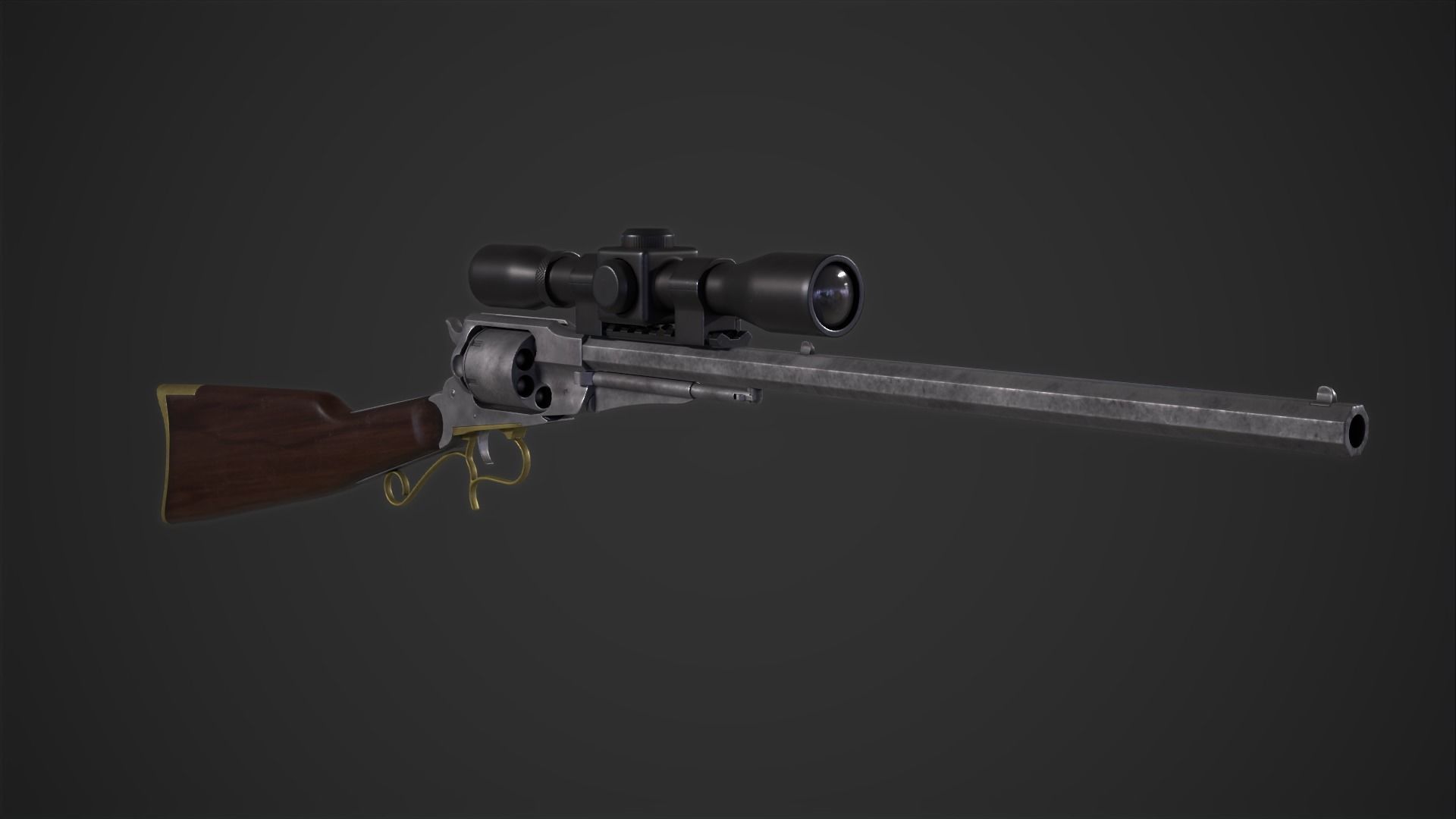3D model Remington New Army Revolver - With Modifications VR / AR / low ...