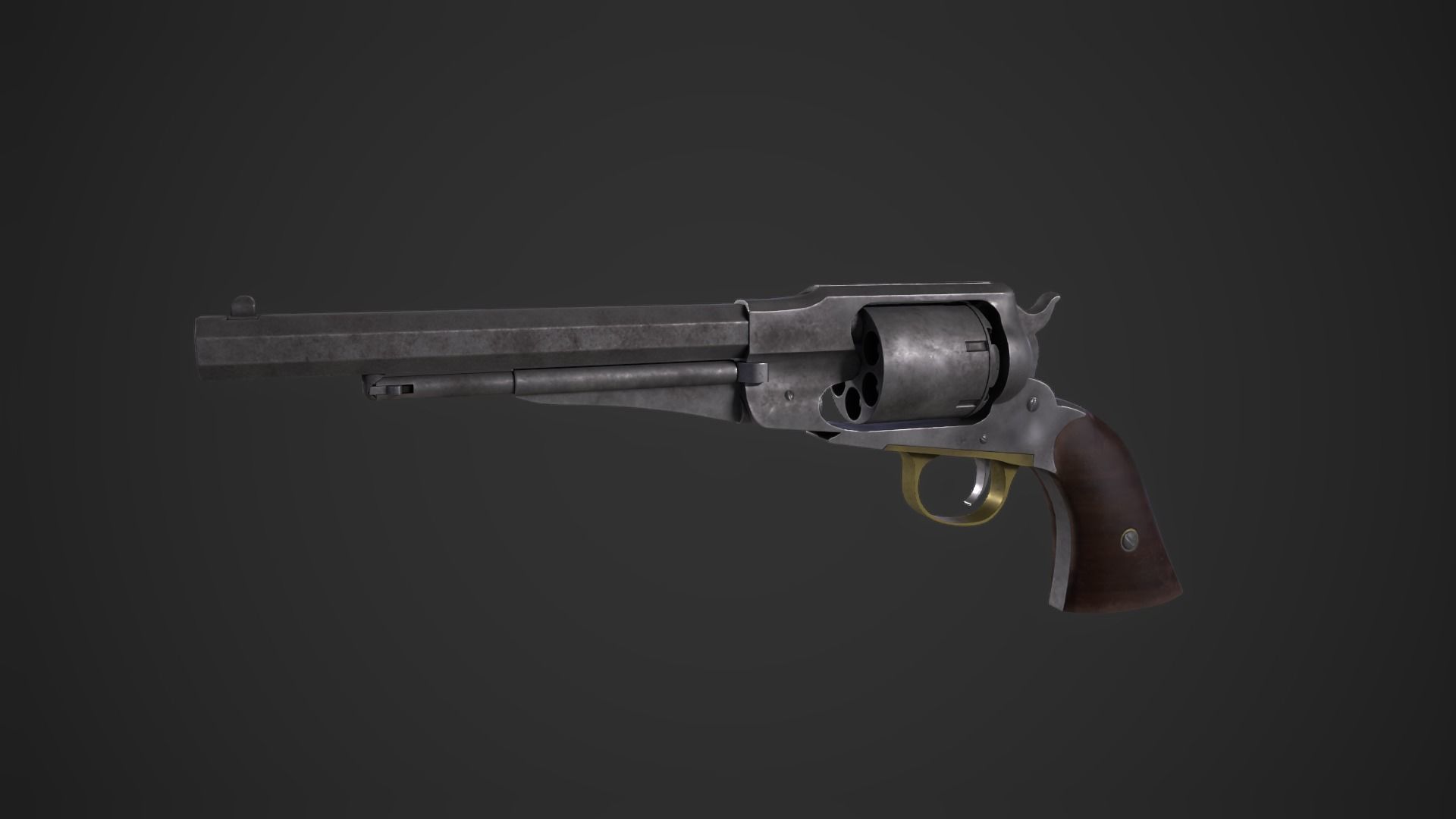 3D model Remington New Army Revolver - With Modifications VR / AR / low ...