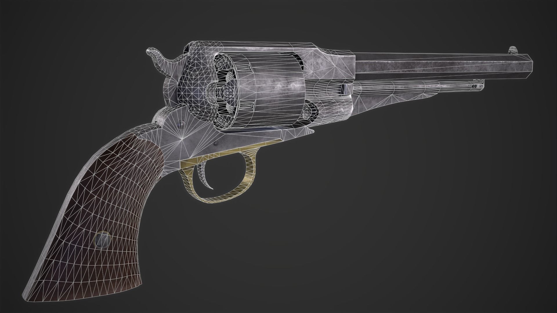 3D model Remington New Army Revolver - With Modifications VR / AR / low ...
