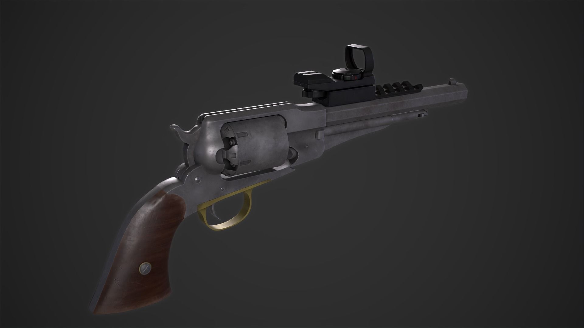 3D model Remington New Army Revolver - With Modifications VR / AR / low ...