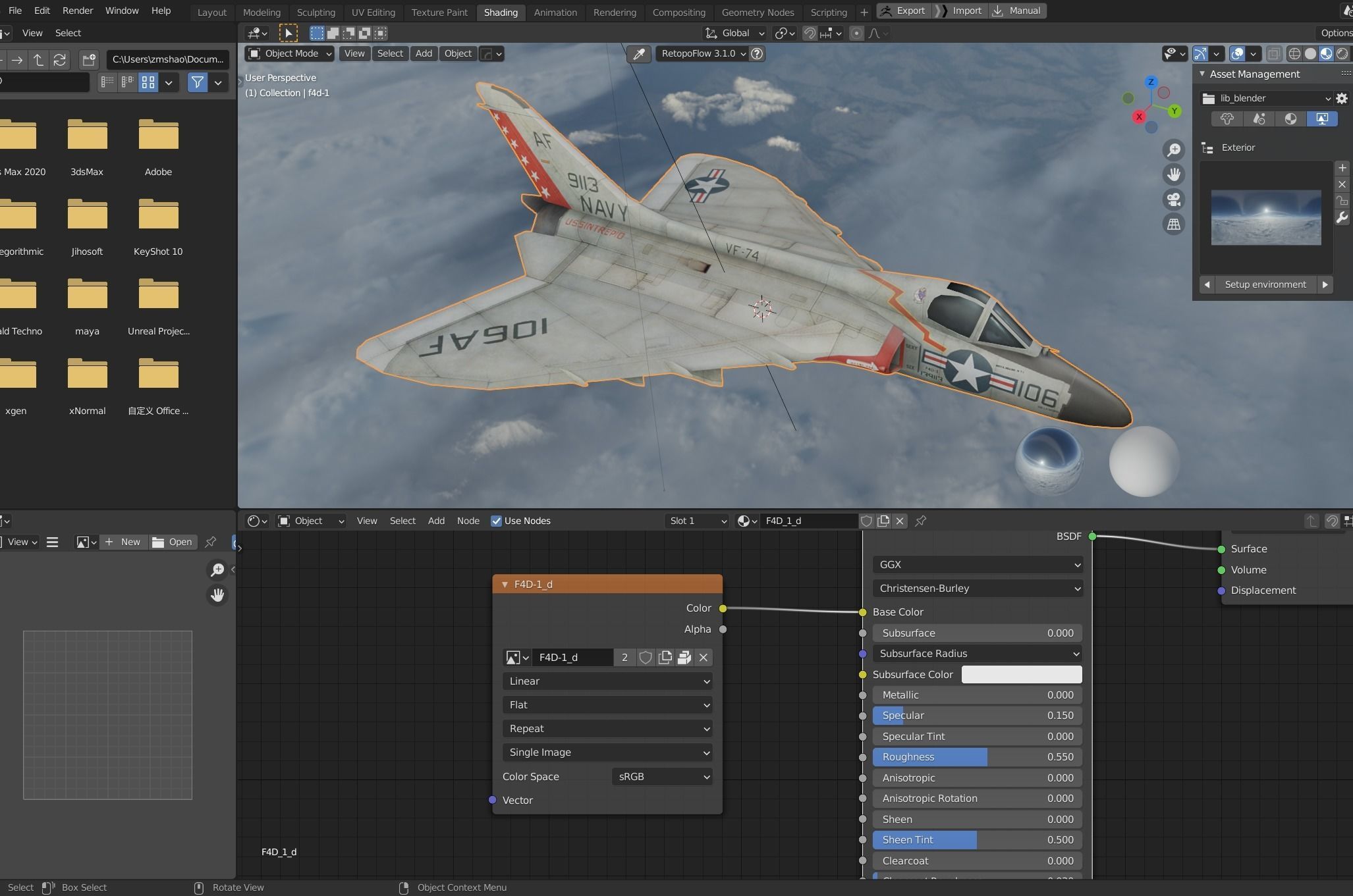 3D model Douglas F4D Skyray jet fighter Hand painted game model VR / AR ...