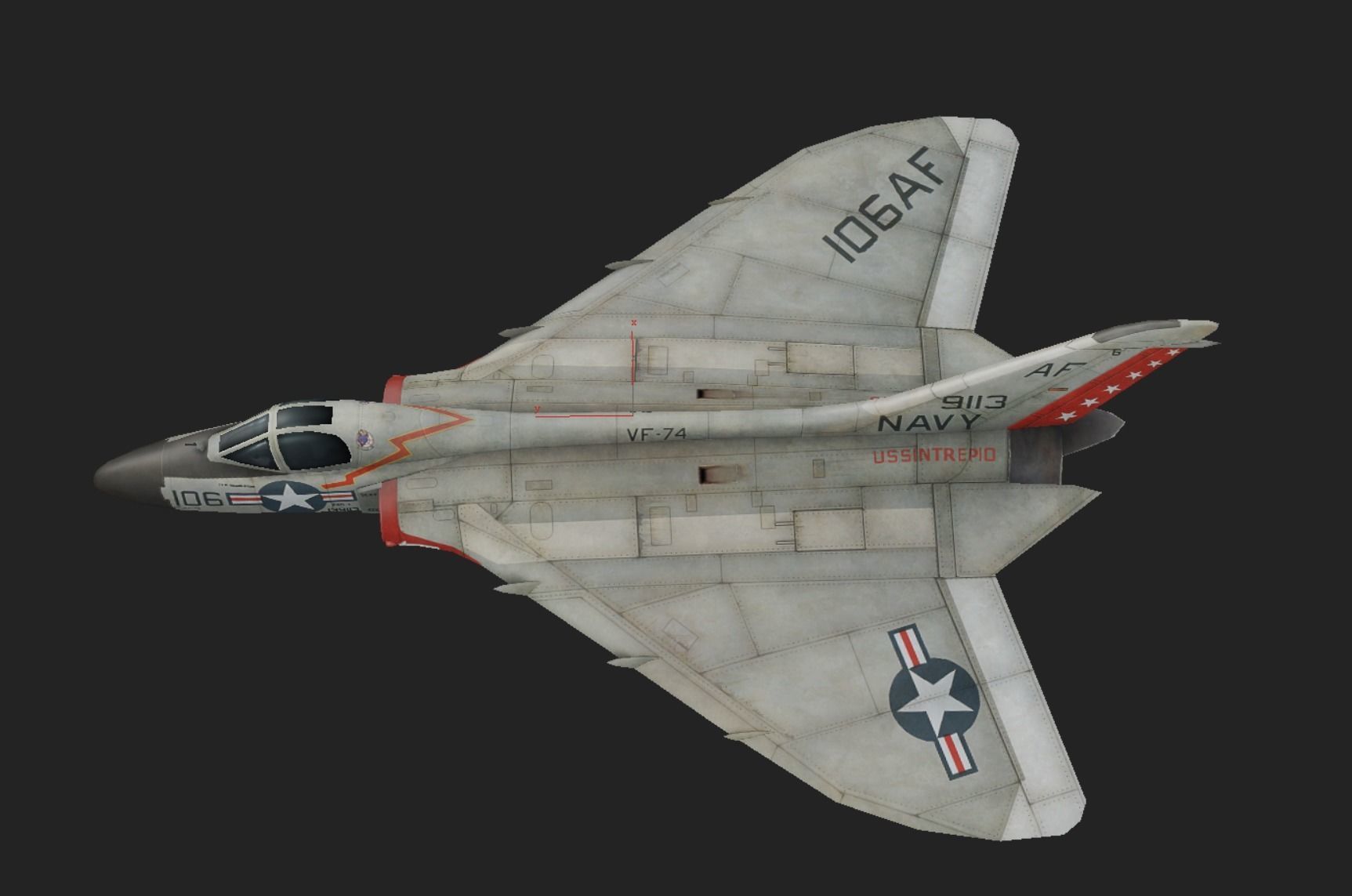 3D model Douglas F4D Skyray jet fighter Hand painted game model VR / AR ...