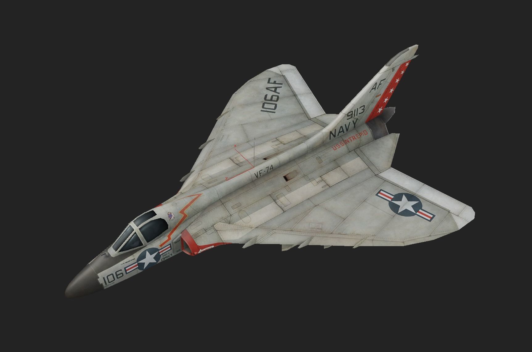 3D model Douglas F4D Skyray jet fighter Hand painted game model VR / AR ...