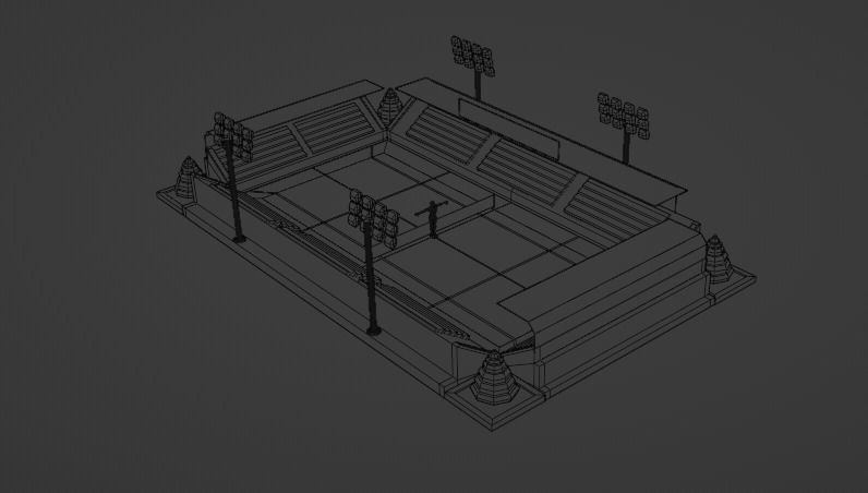 3D model Low Poly Tennis Court VR / AR / low-poly | CGTrader