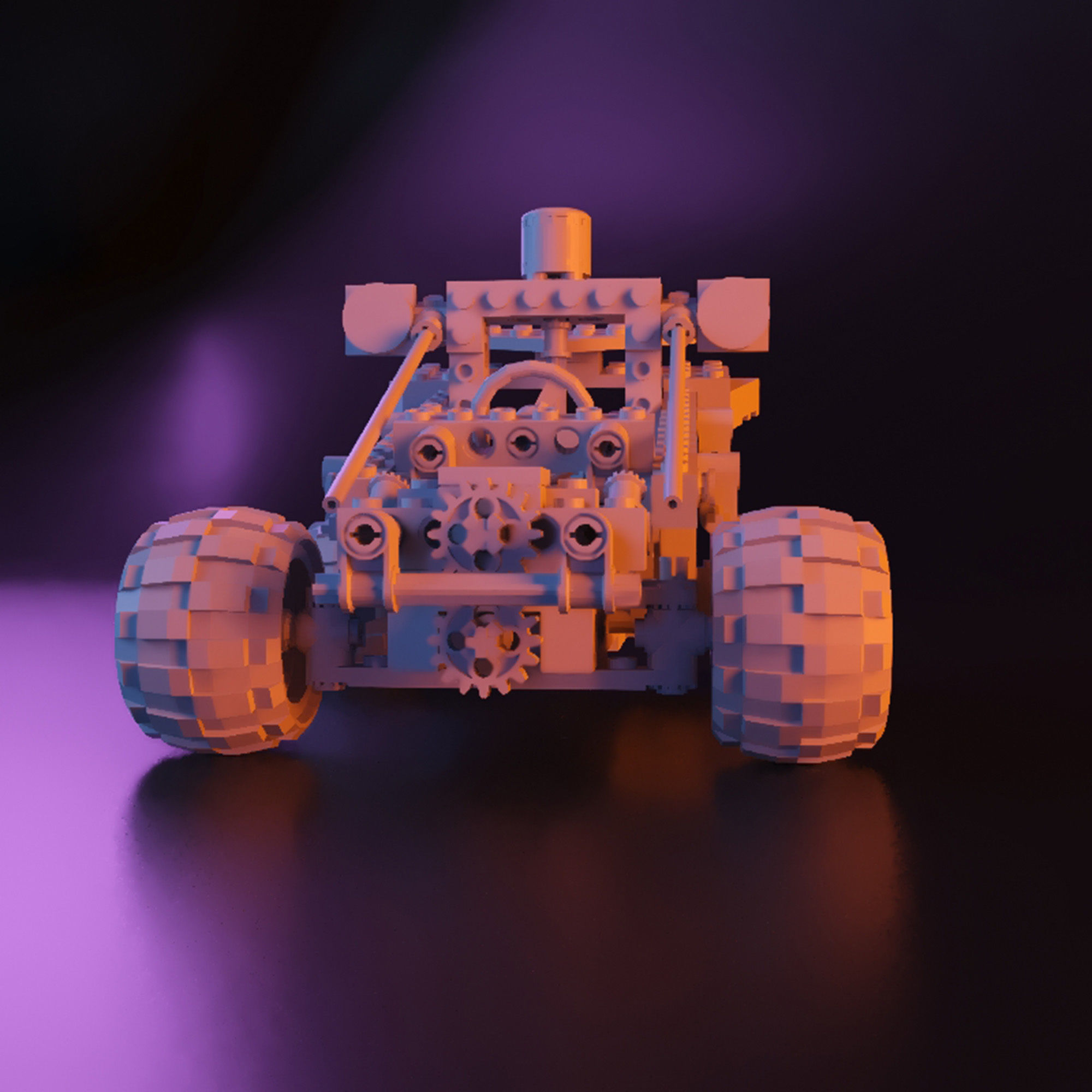 Lego buggy police stl 3D model 3D printable | CGTrader