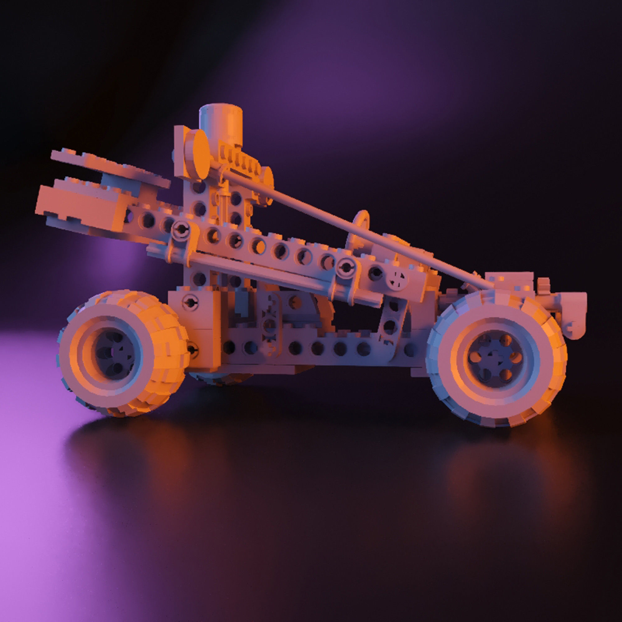Lego buggy police stl 3D model 3D printable | CGTrader