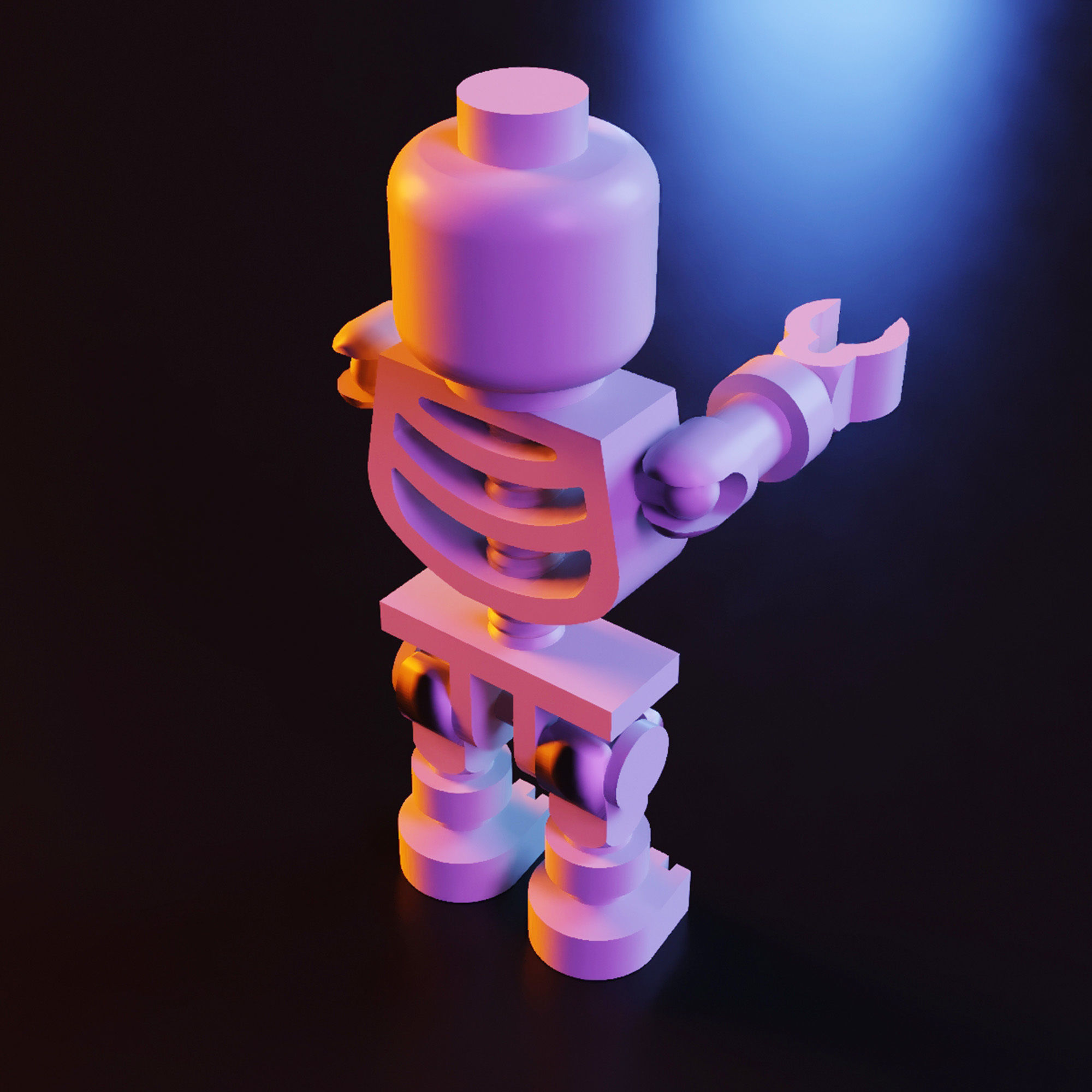 Lego sceleton man stl 3D model 3D printable | CGTrader