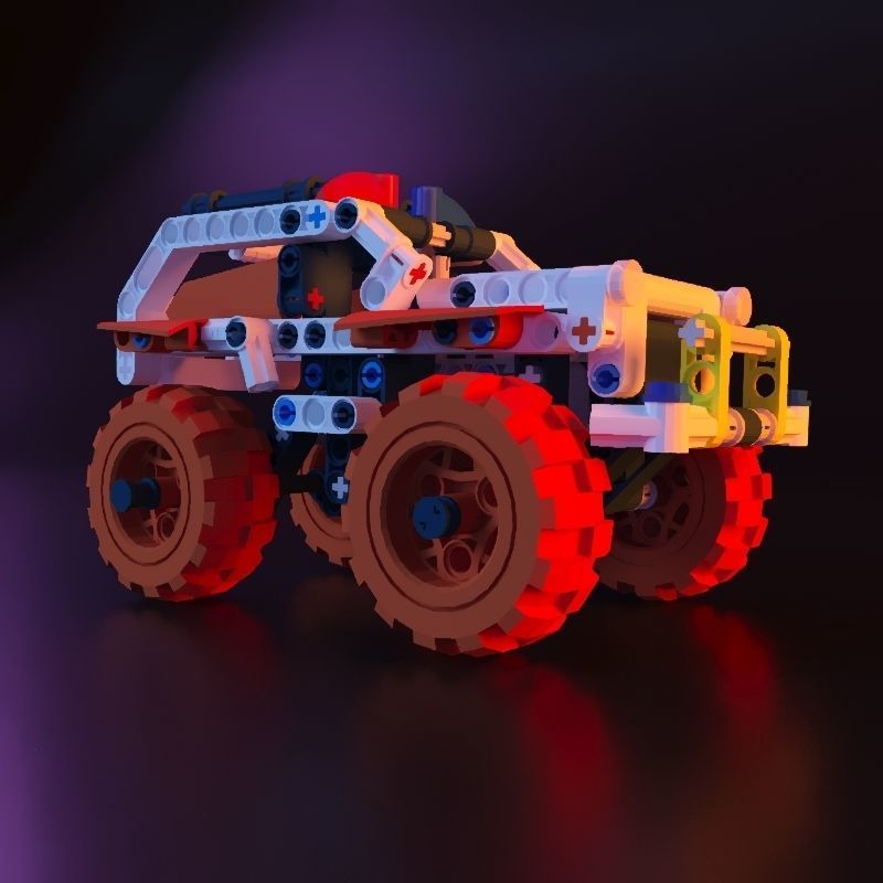 Lego jeep police stl 3D model 3D printable | CGTrader