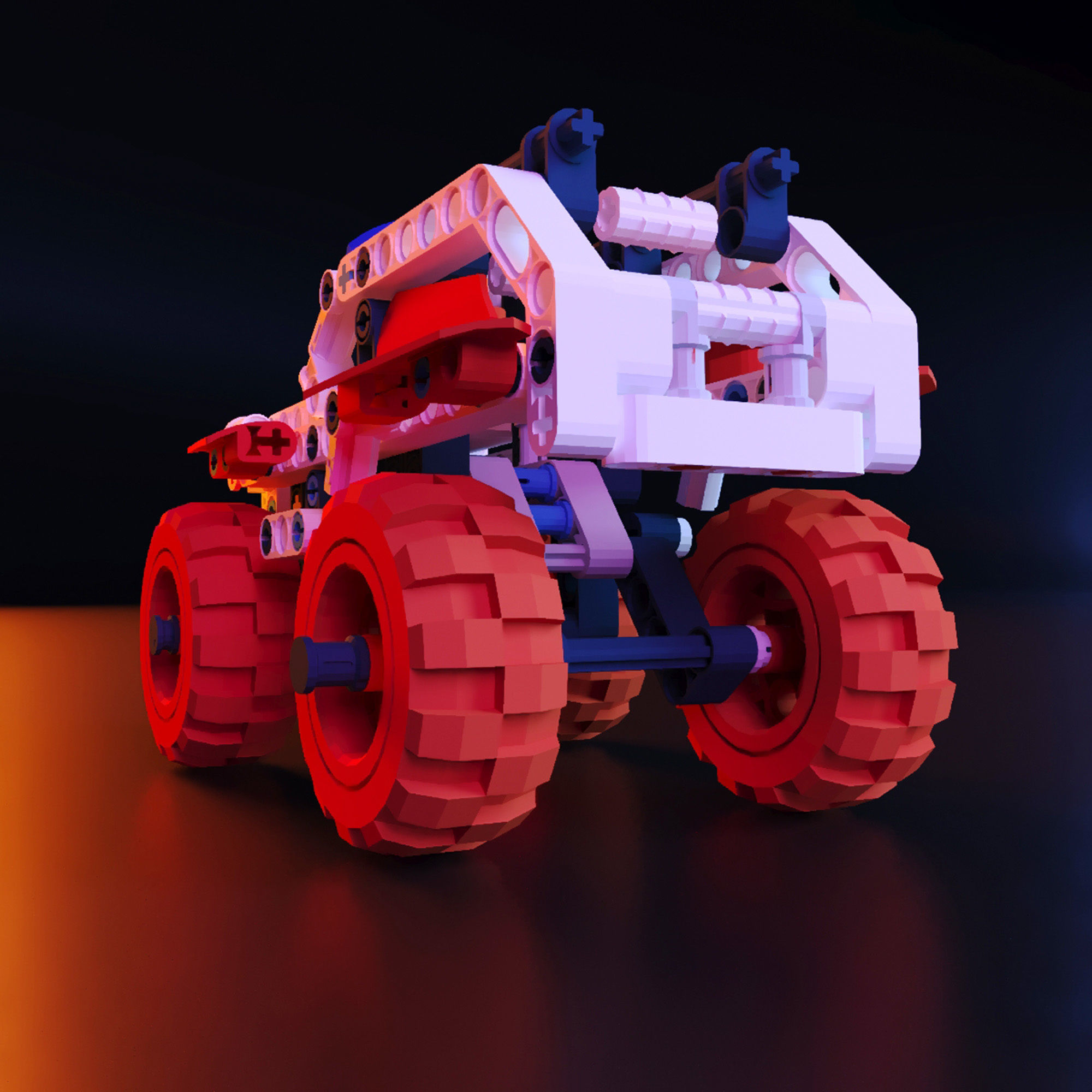 Lego jeep police stl 3D model 3D printable | CGTrader