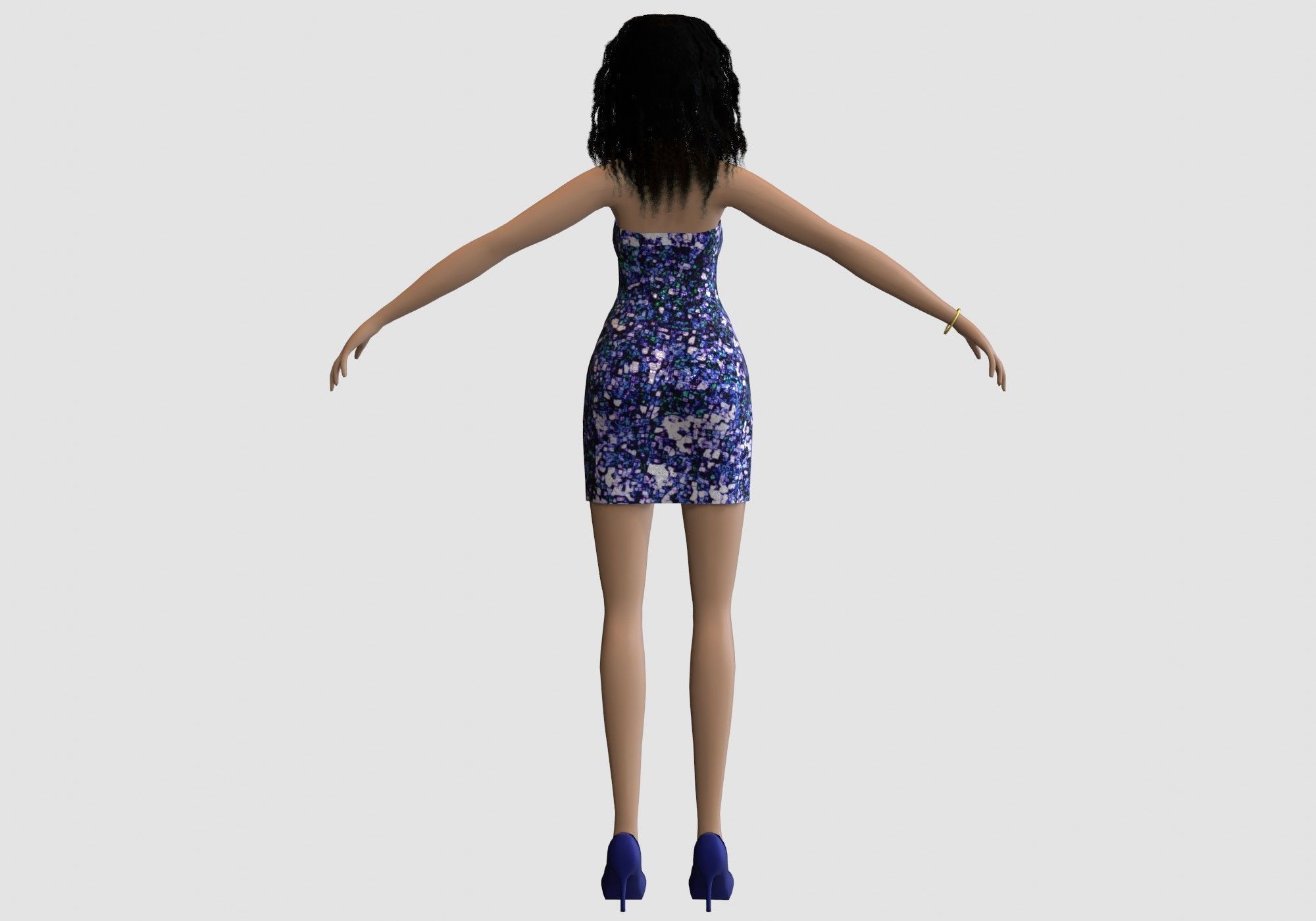 stylized party woman 3D model | CGTrader