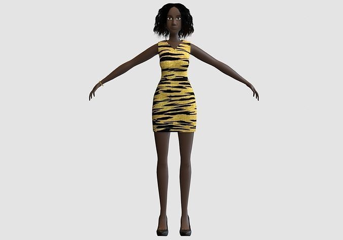 black party woman 3D model | CGTrader