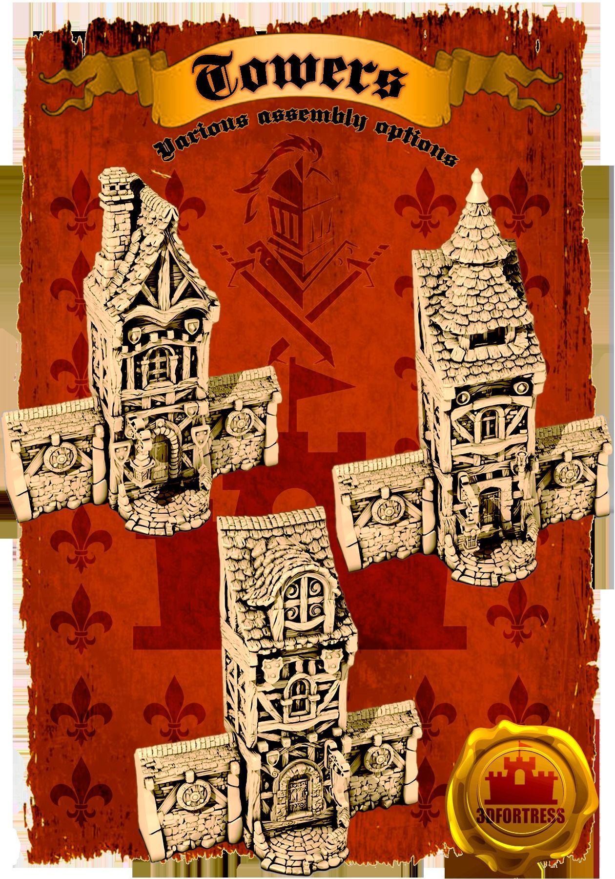 Medieval architecture - modular system 3D model 3D printable | CGTrader