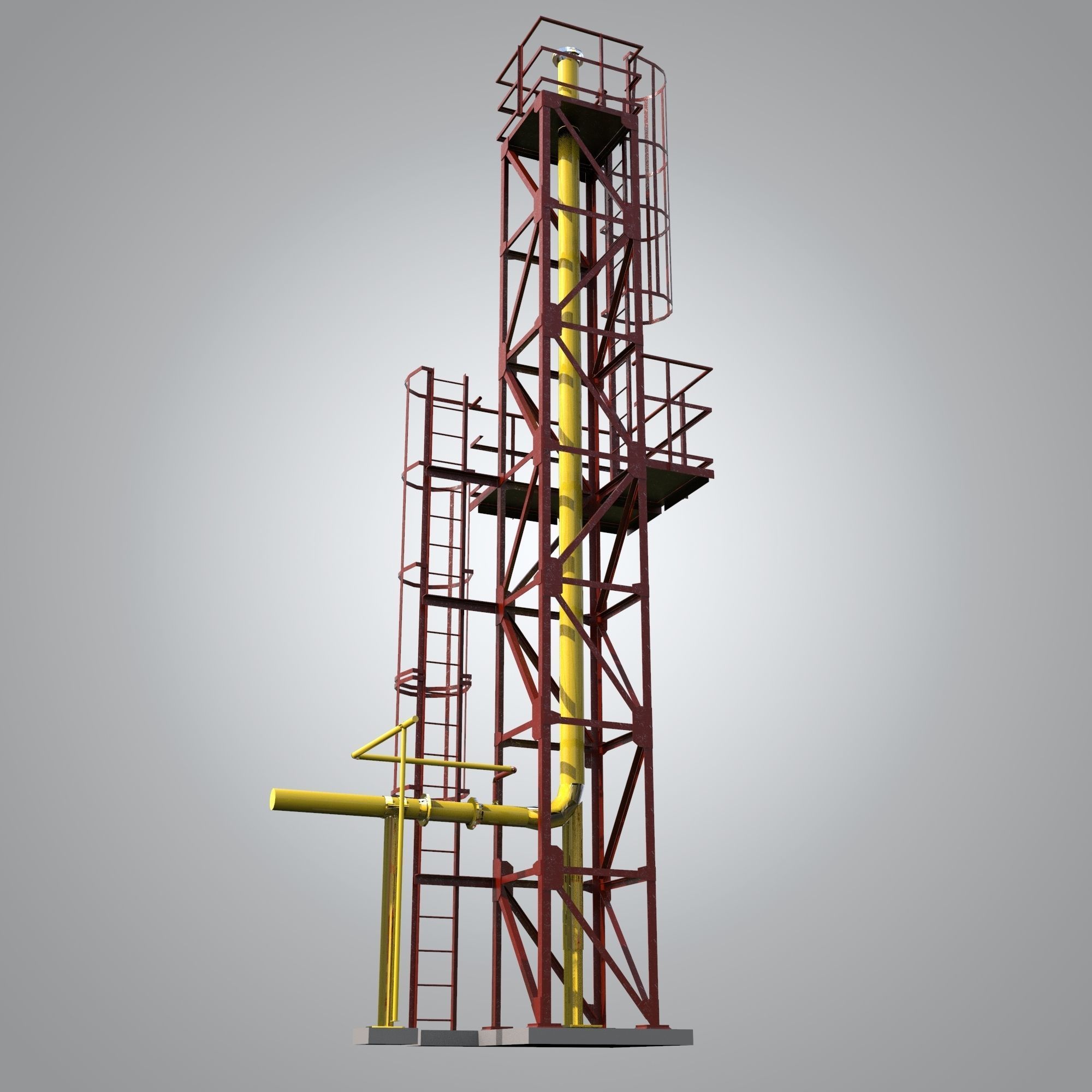 Tower gas distribution station 3D model | CGTrader