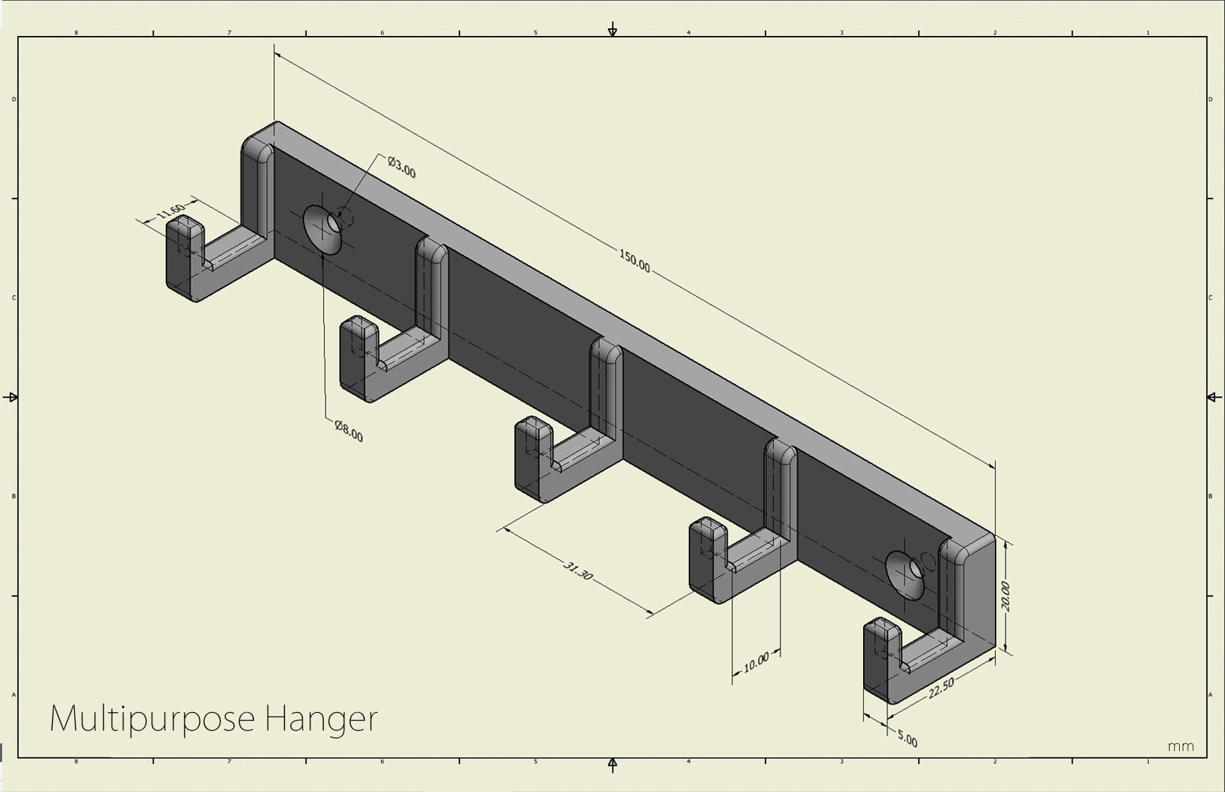 Multipurpose Hanger 3D model 3D printable | CGTrader