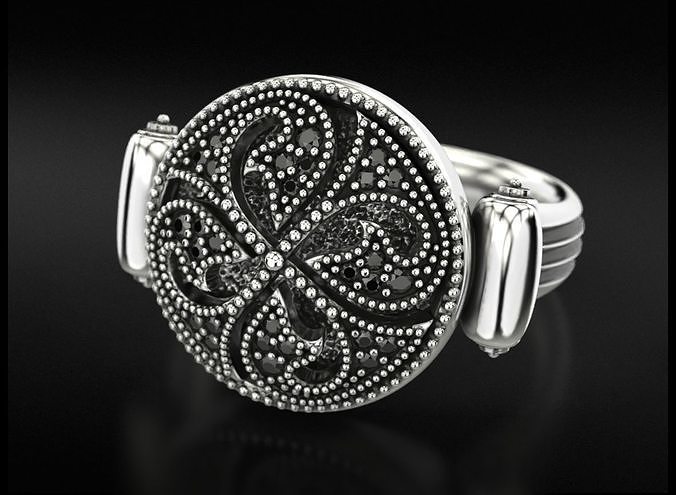 Vintage ring with diamonds 725 3D model 3D printable | CGTrader