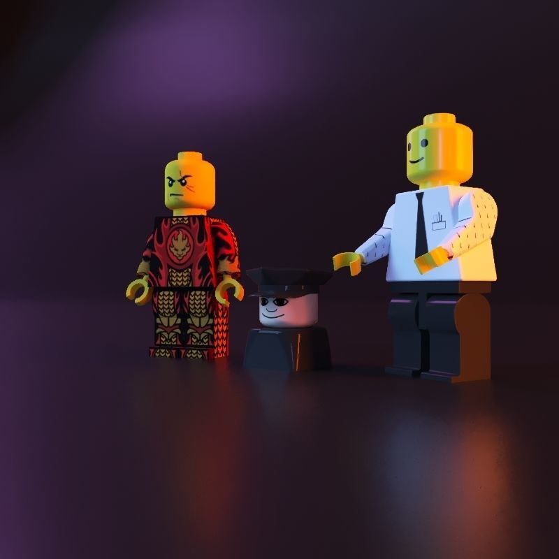 Lego man set policeman ninja man stl 3D model 3D printable | CGTrader