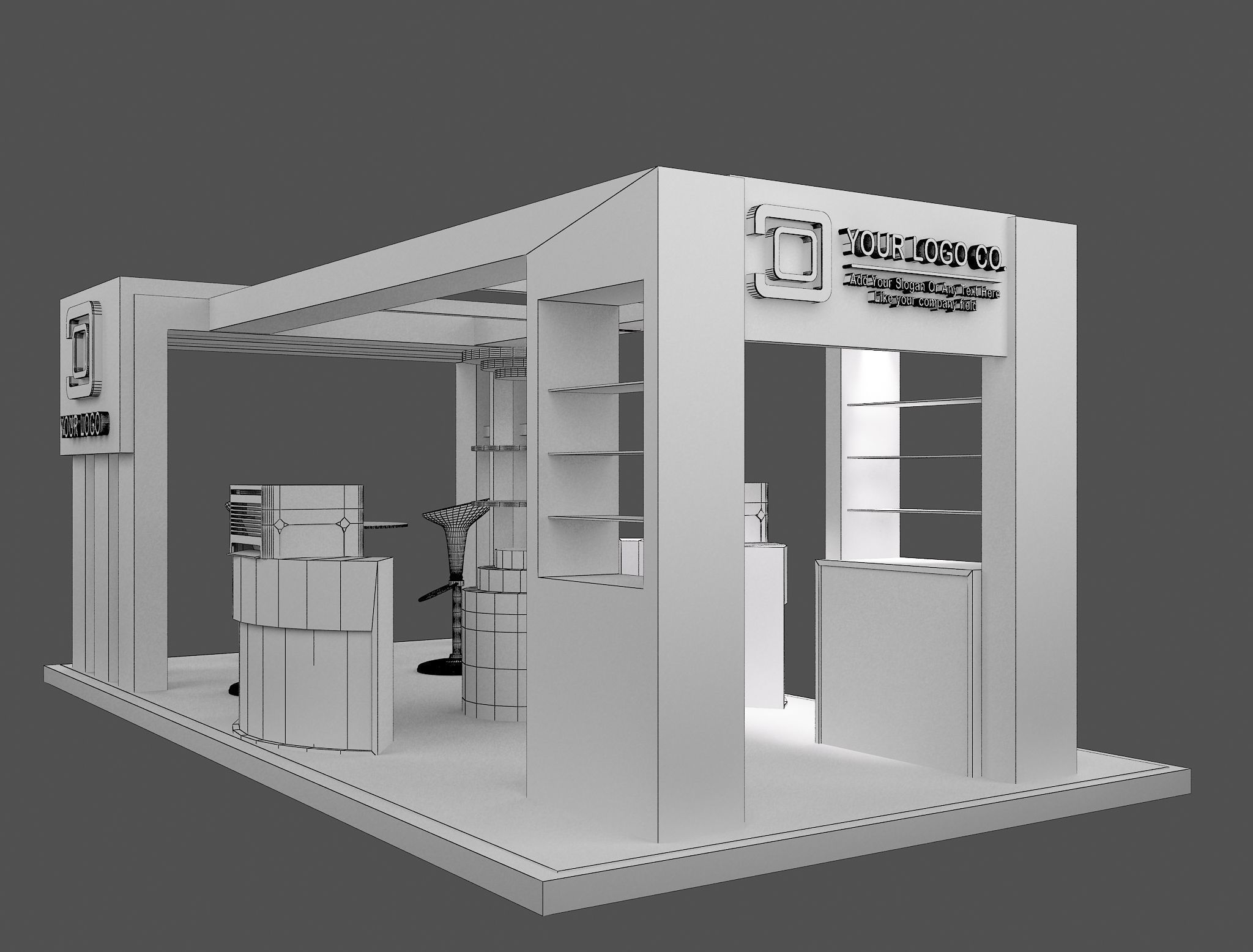 Booth Exhibition Stand a472b 3D model | CGTrader