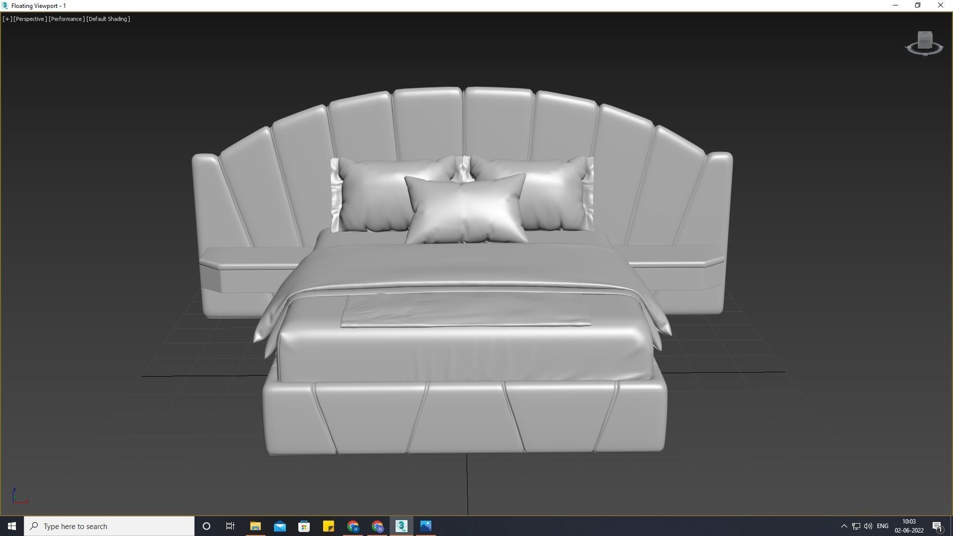 Bed with Bed Back 3D model | CGTrader