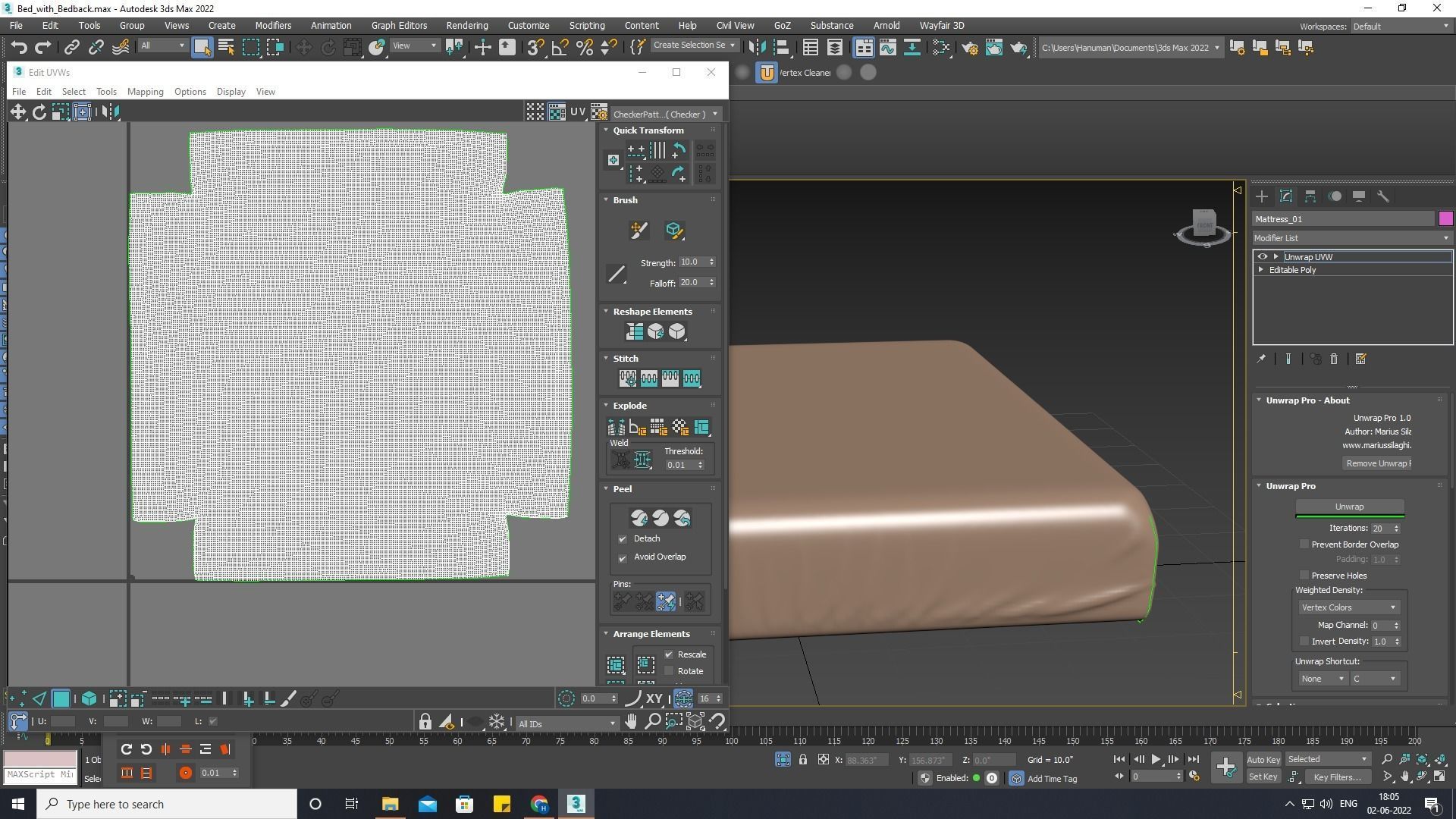 Bed with Bed Back 3D model | CGTrader