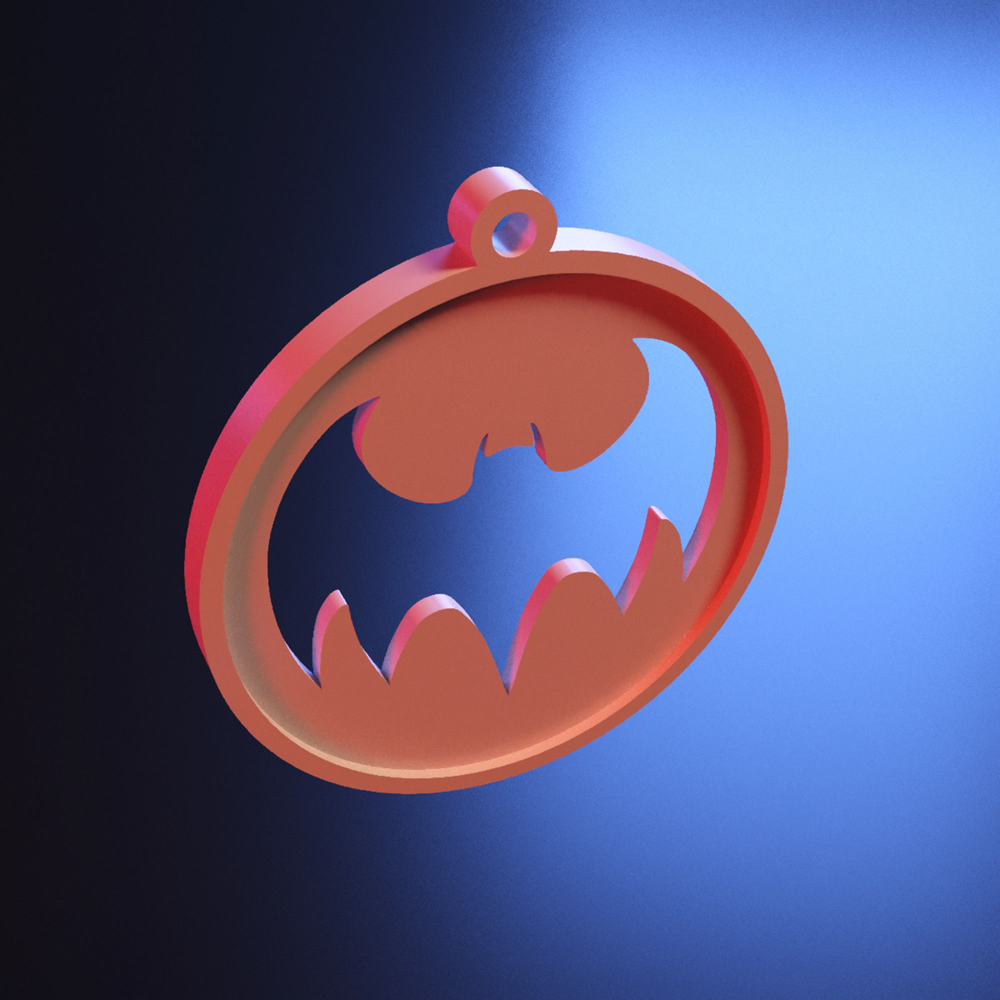 Batman pendant keychain stl 3D model 3D printable | CGTrader