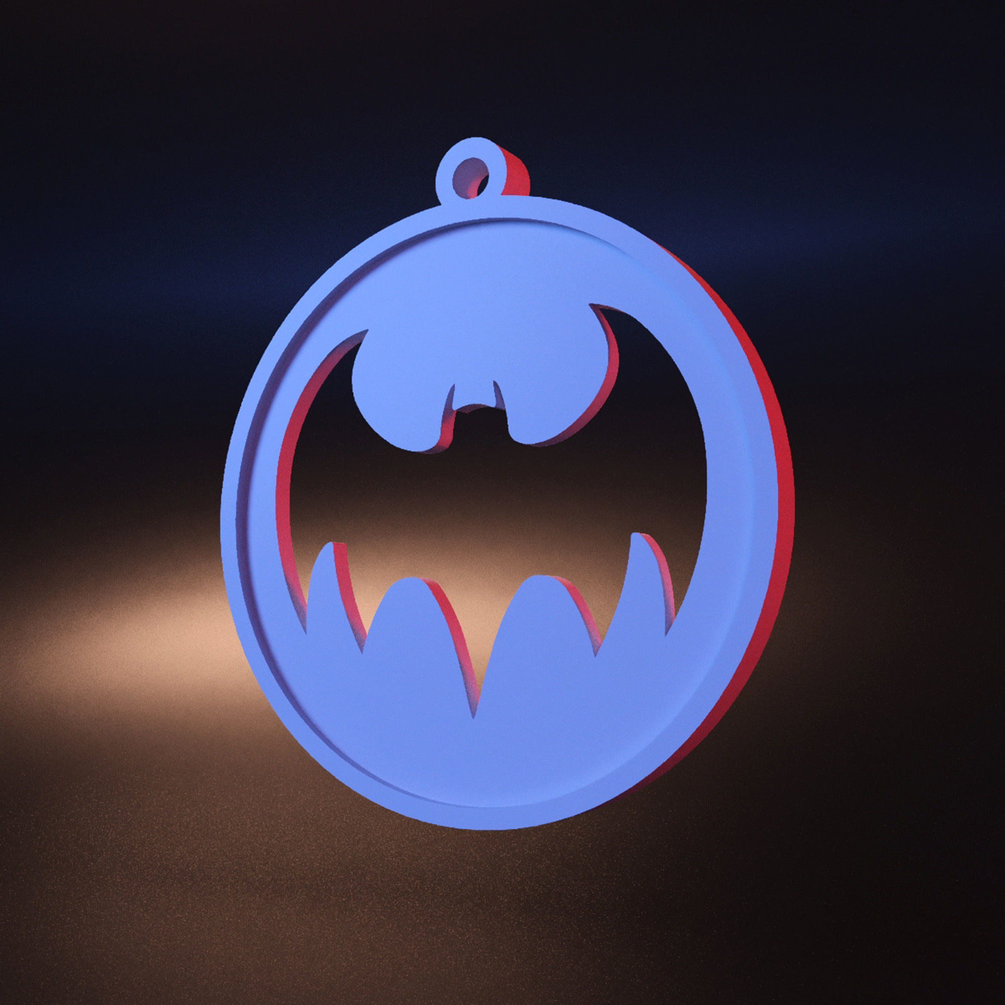 Batman pendant keychain stl 3D model 3D printable | CGTrader
