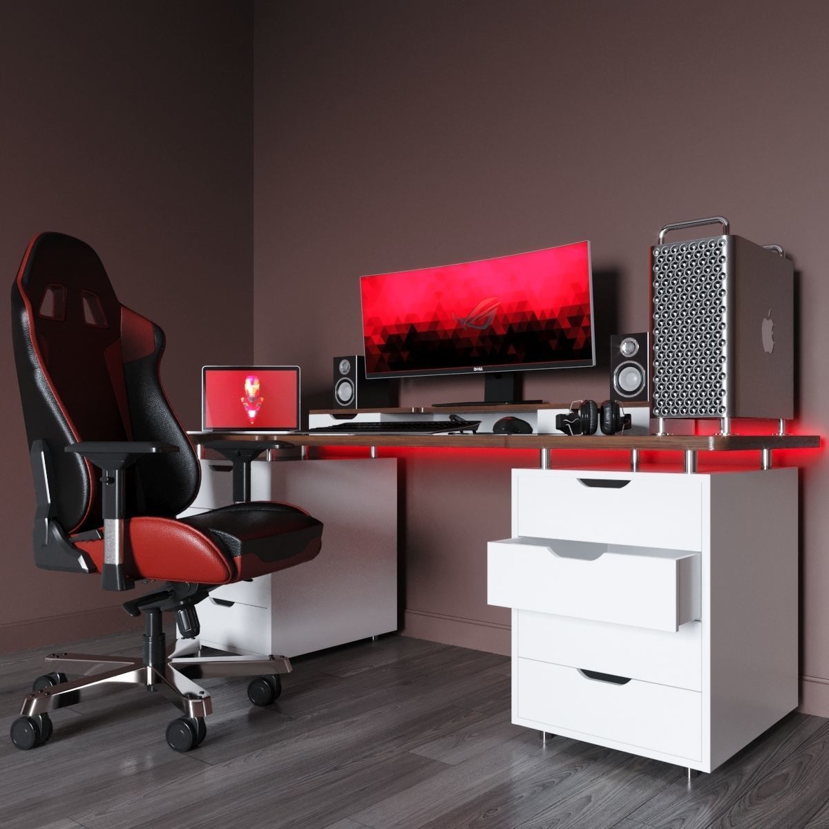 Gaming set best desks free 3D model | CGTrader