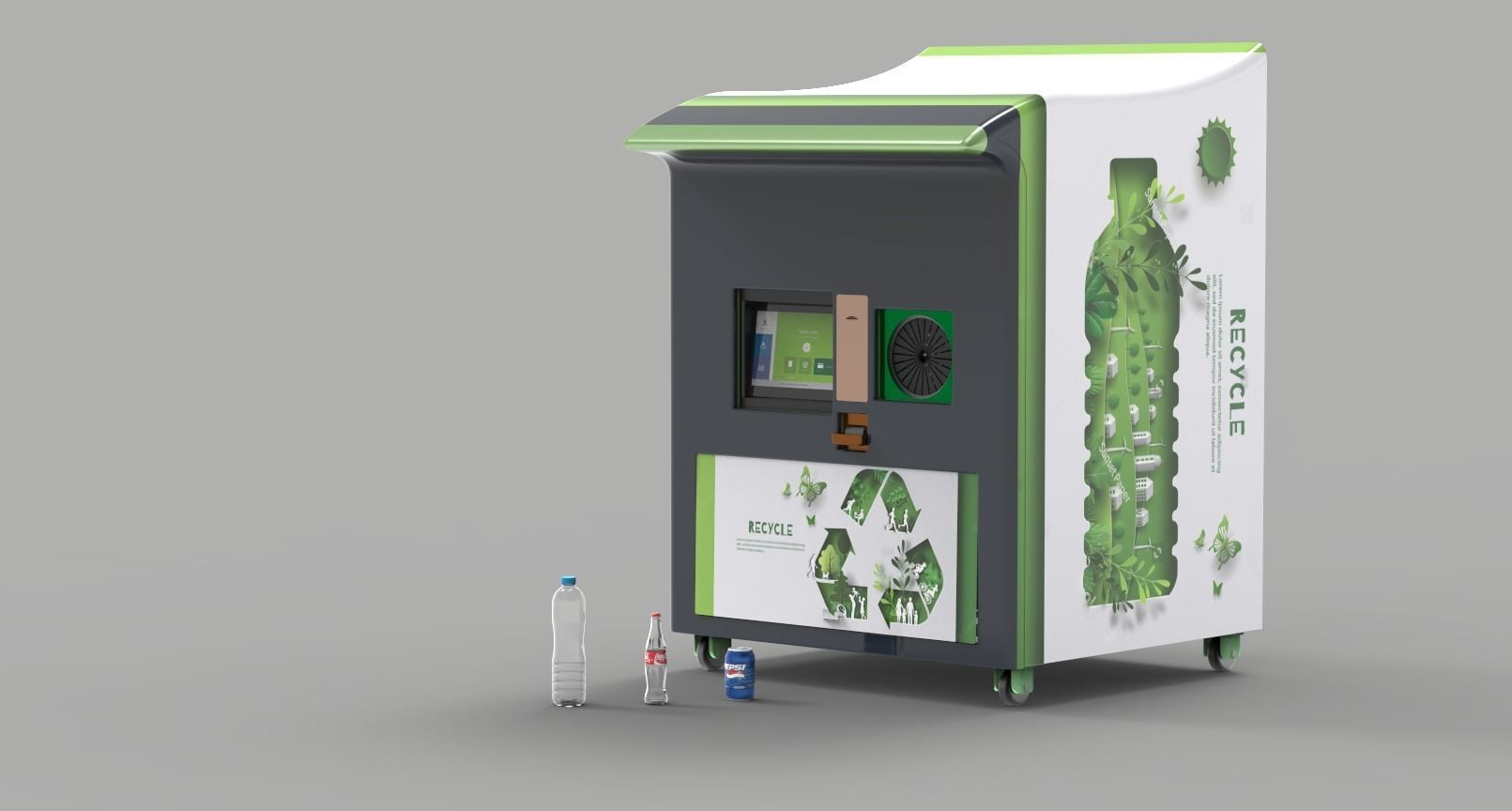 Recycling Machine For glass and plastic and aluminum cans 3D model ...