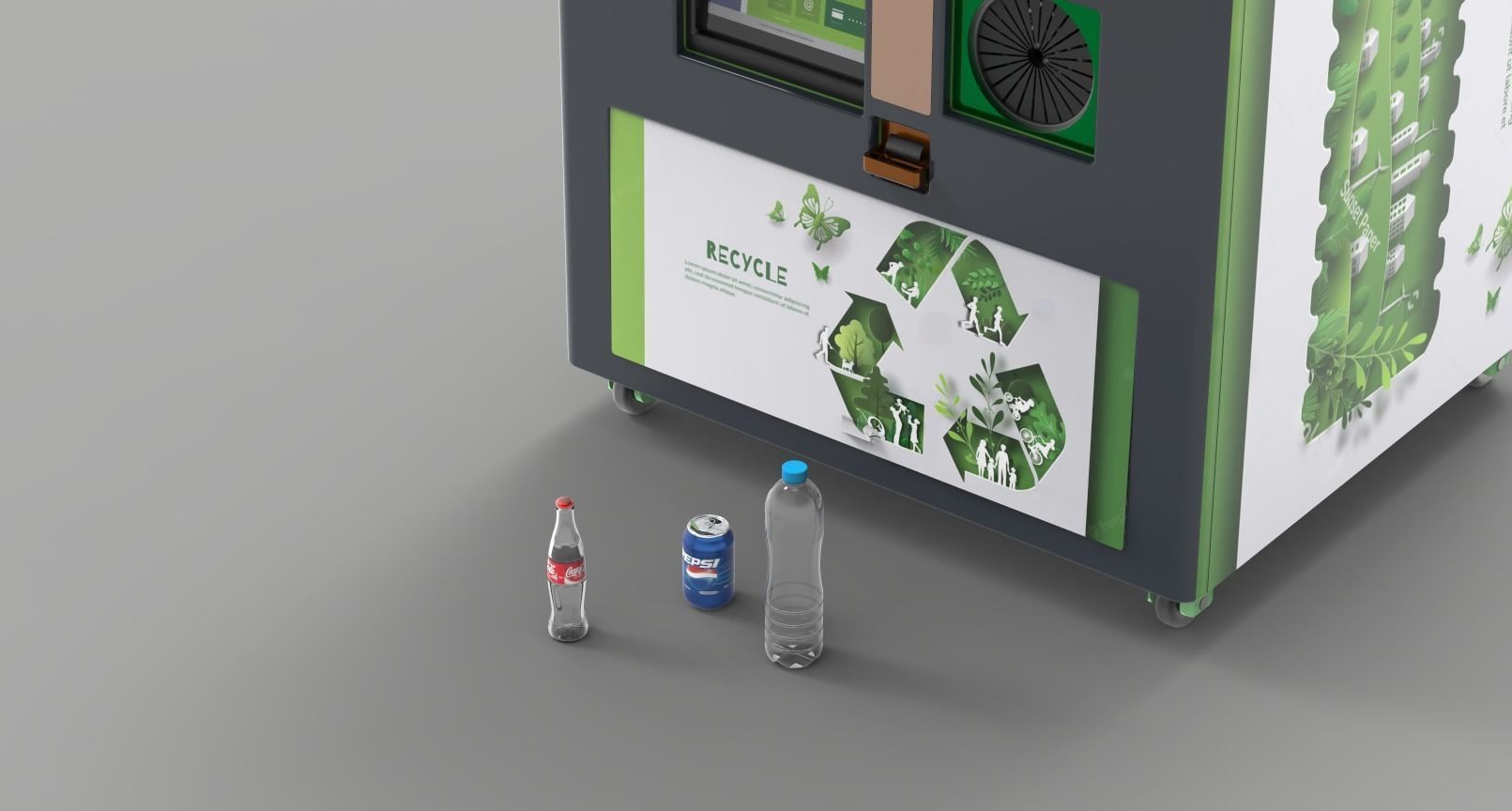 Recycling Machine For glass and plastic and aluminum cans 3D model ...