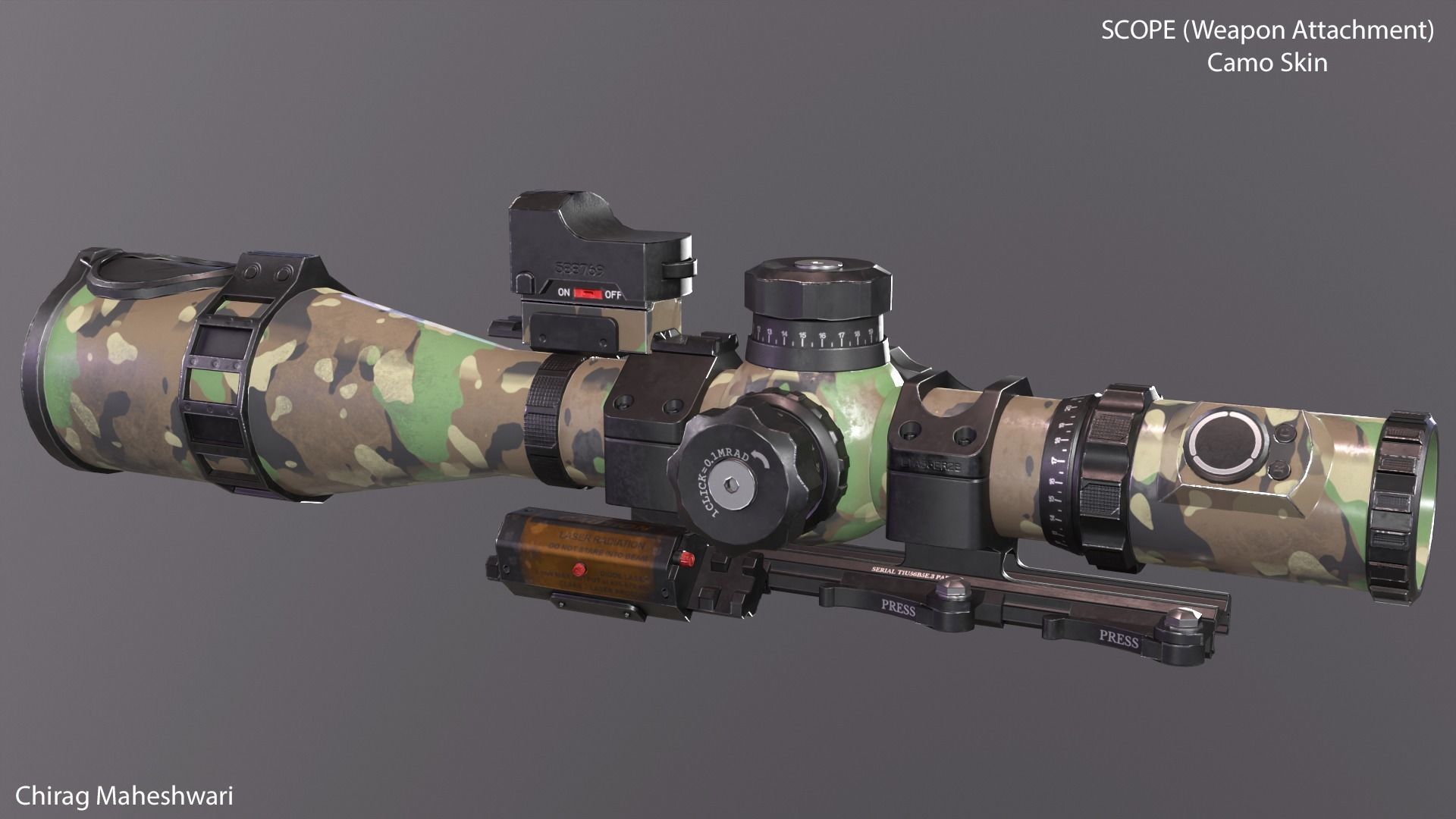 3D model SCOPE Game Ready Asset with 3 different skins VR / AR / low ...