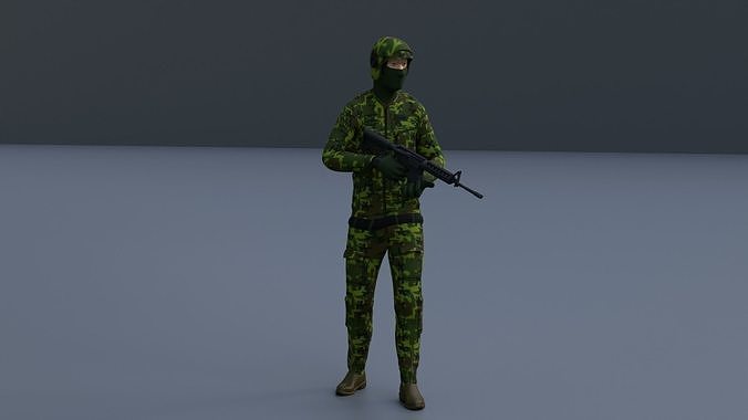 3D model Soldier - II VR / AR / low-poly | CGTrader