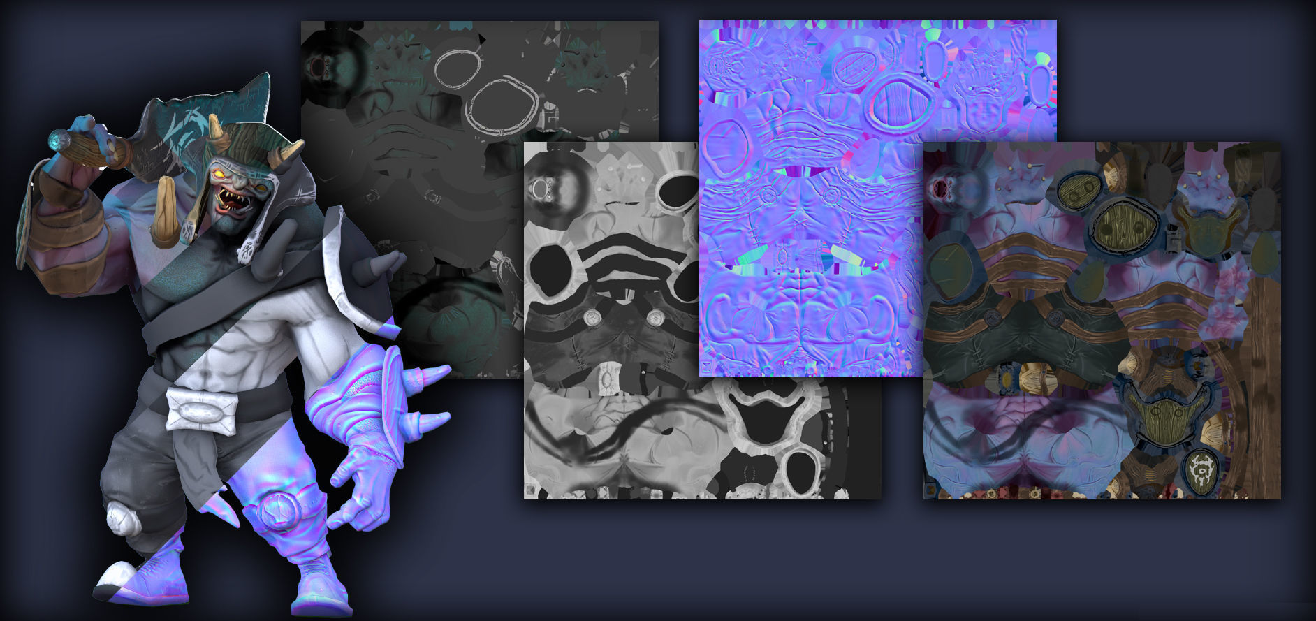 3D model Stylized fantasy character Ogre base mesh Low-poly 3D model VR ...