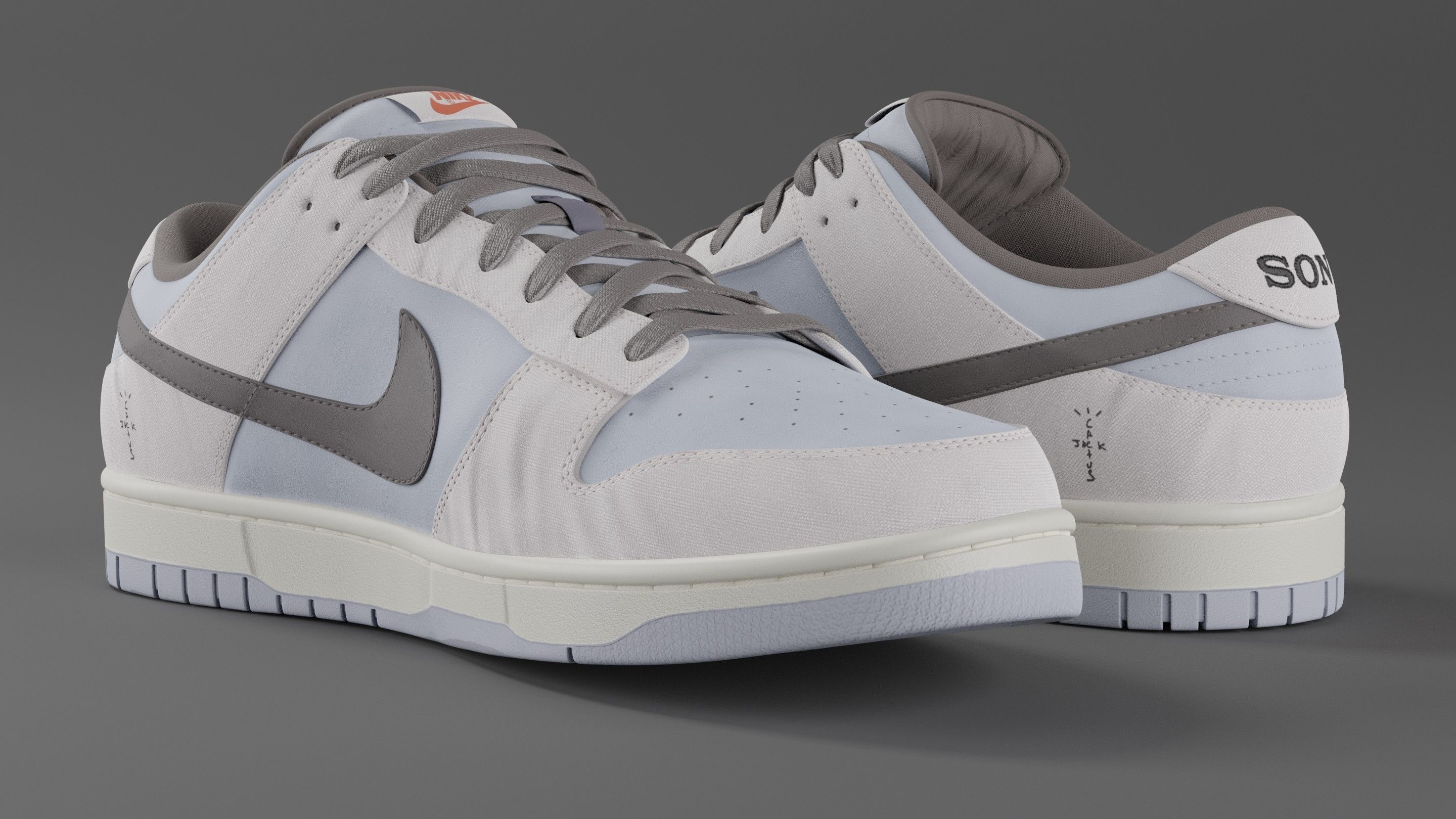 3D model Nike Dunk Low Playstation x Travis Scott VR / AR / low-poly ...