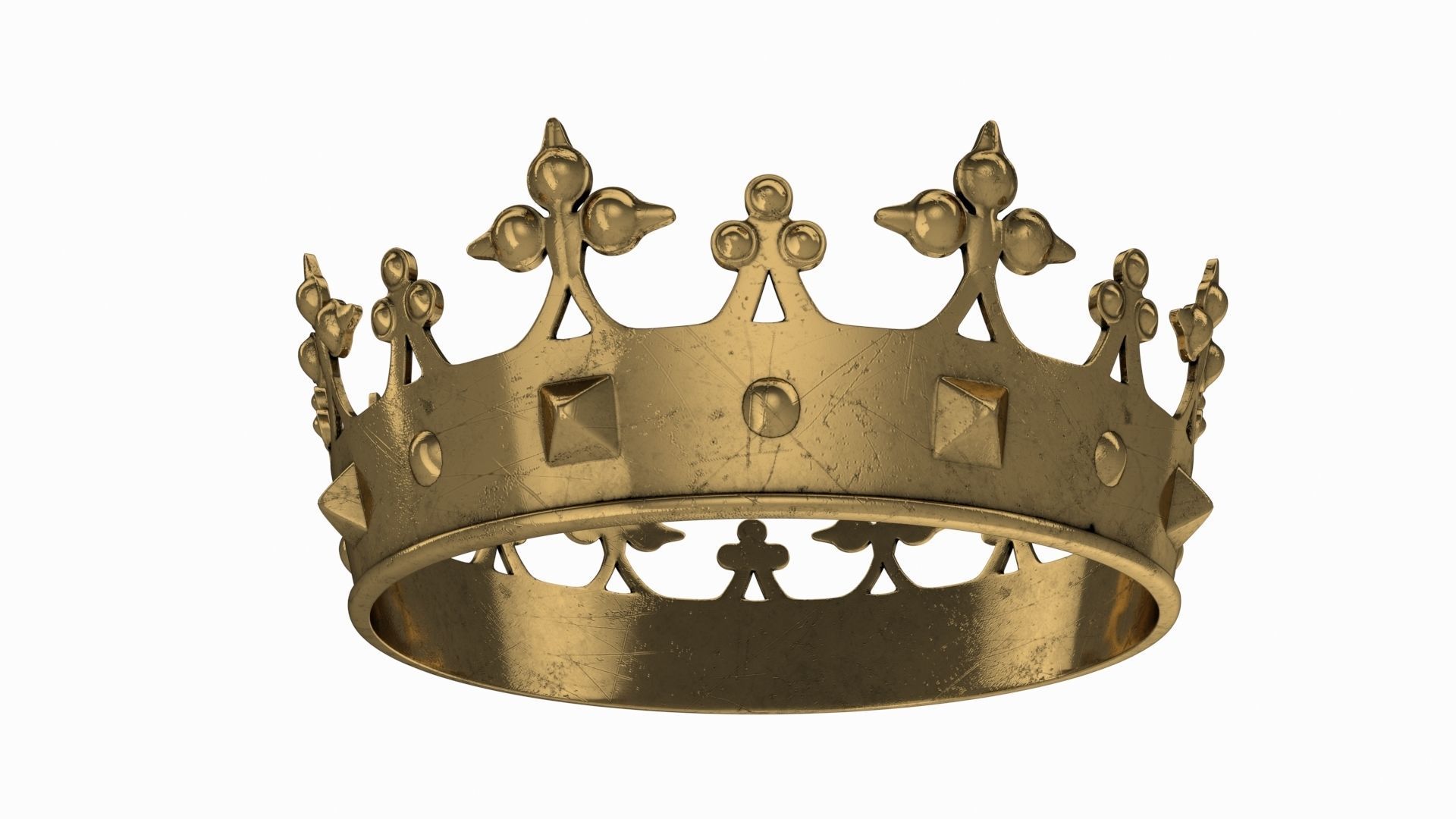 Golden Scratched Crown 3D model | CGTrader