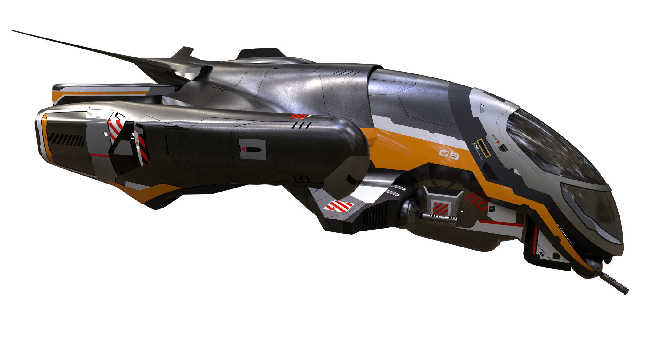 Sci-Fi Light Gunship G9 3D model | CGTrader